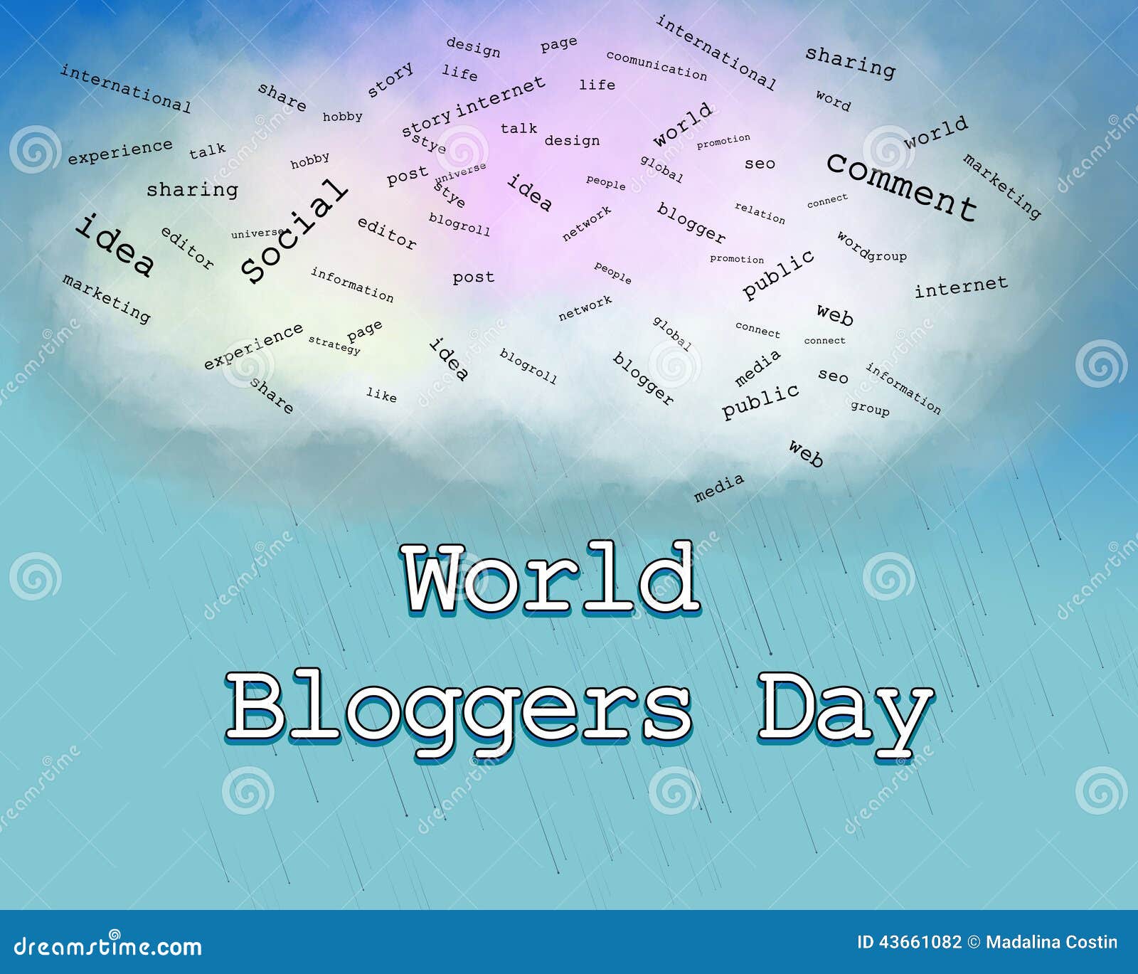Blogger Day stock illustration. Illustration of globe - 43661082