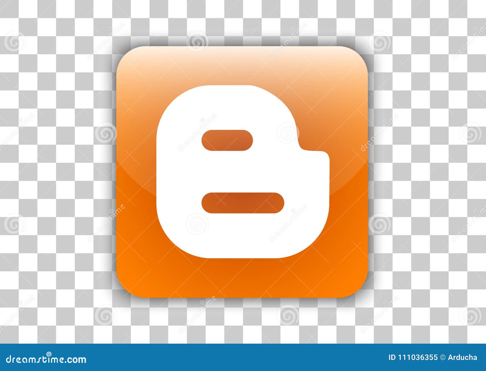 Blogger Social Media Icon Button with Symbol Inside Editorial Image ...