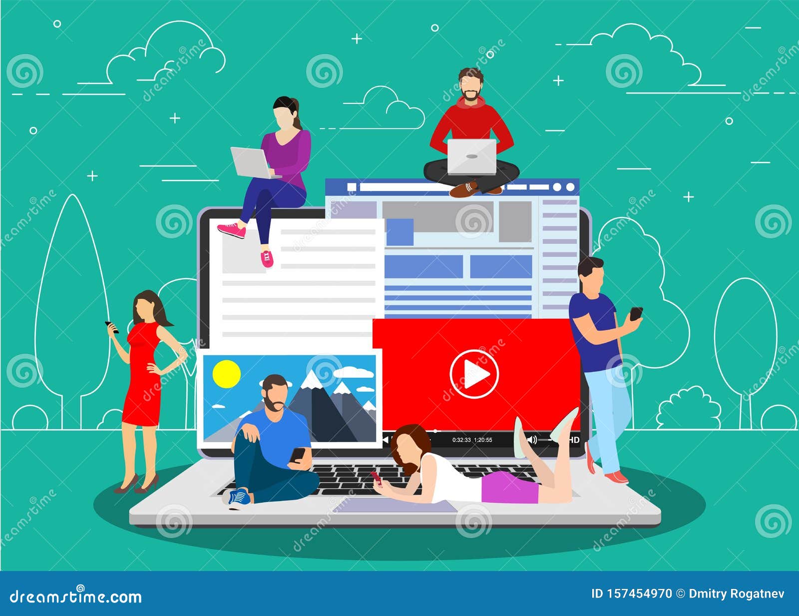 Blogging, Blogger. Freelance Stock Vector - Illustration of ...