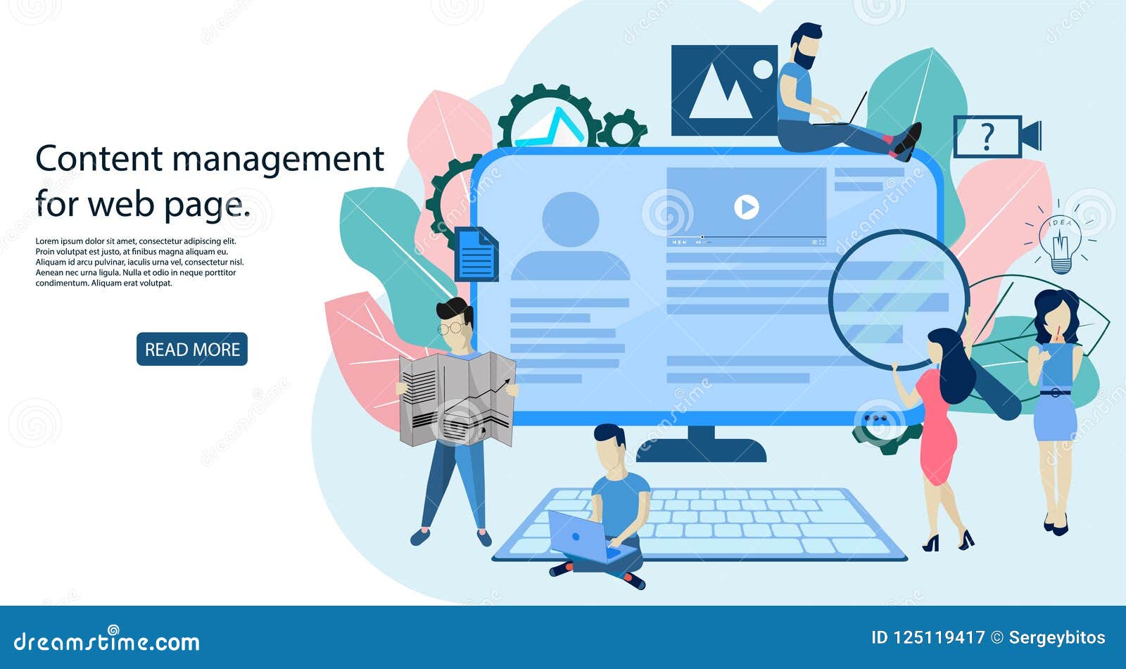 Blogging Concept, Content Management for Web Page Stock Vector ...