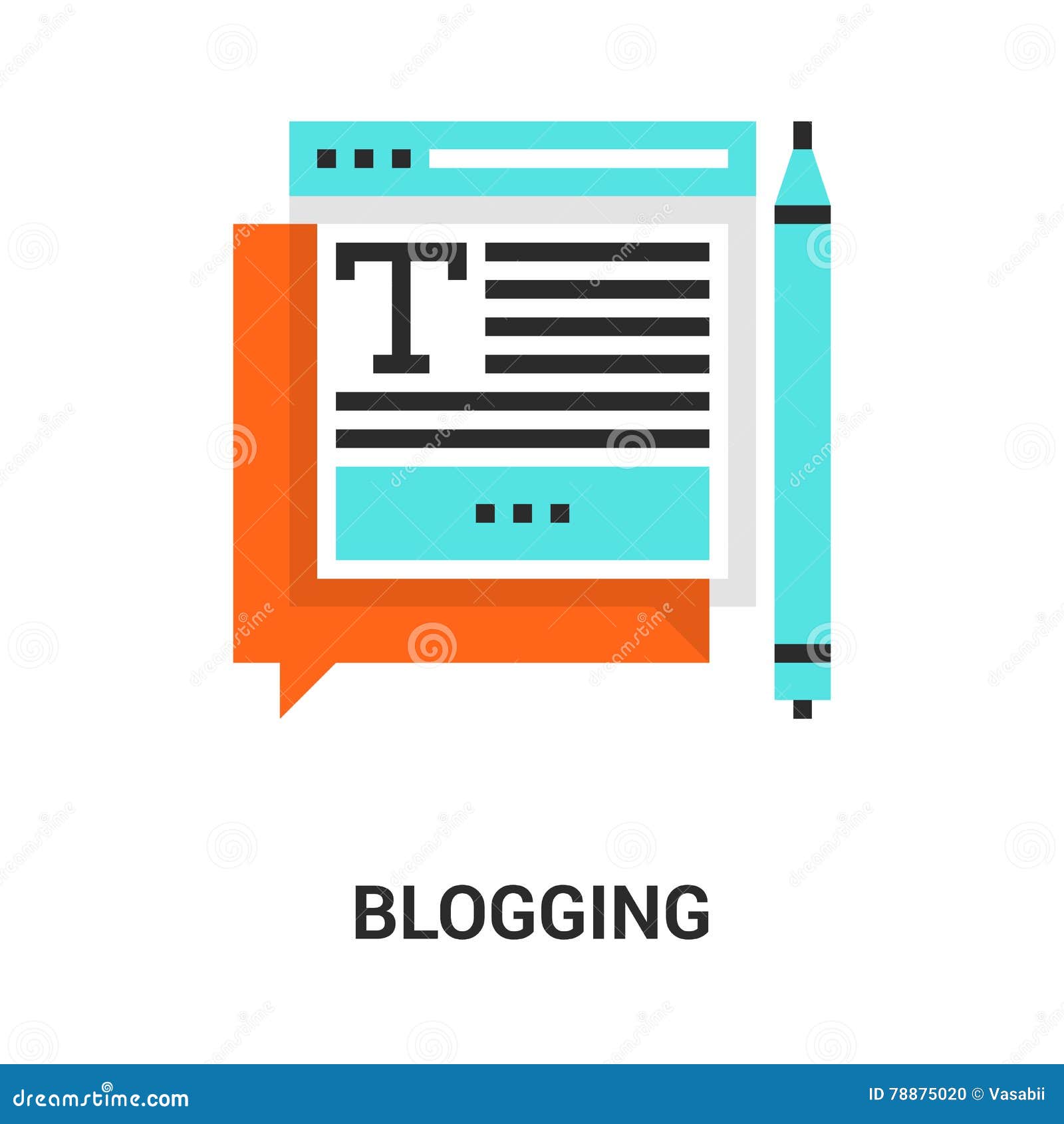 Blogging icon concept stock vector. Illustration of vector - 78875020
