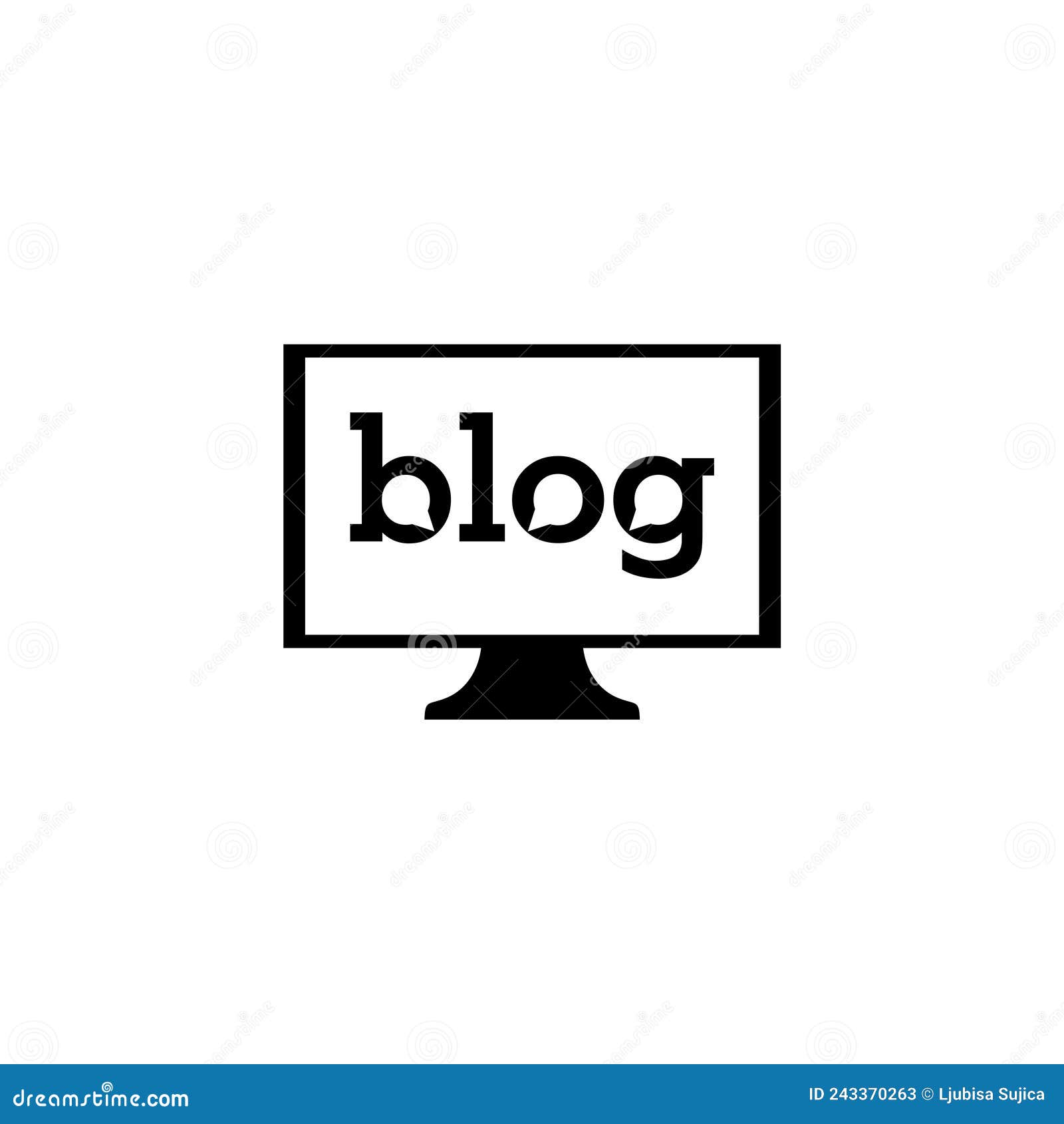 Blogging Icon Isolated on White Background Stock Vector - Illustration ...