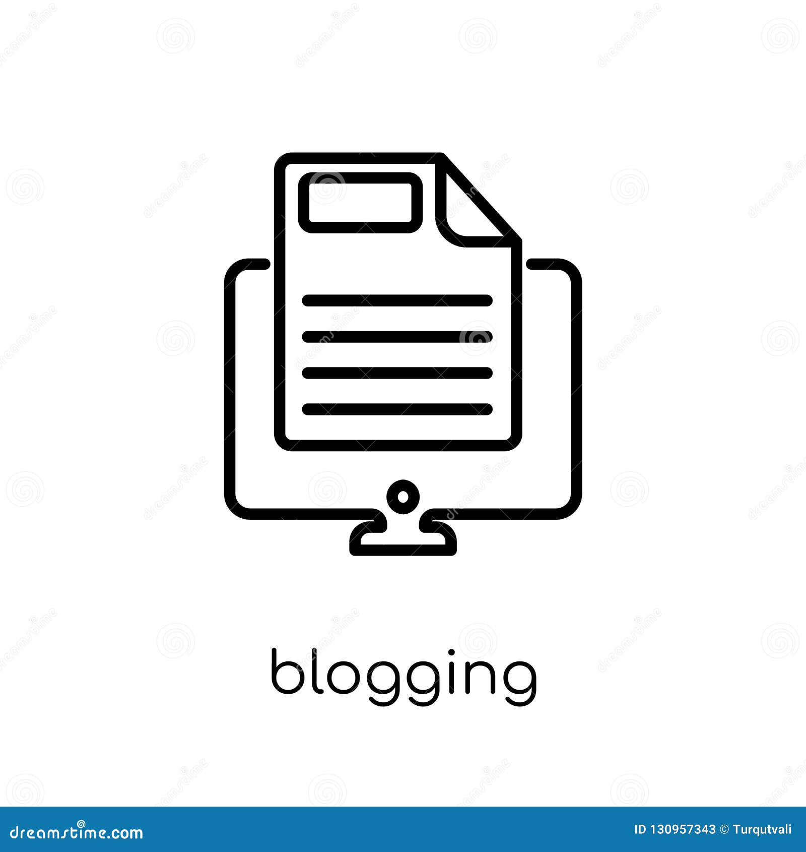 Blogging Icon. Trendy Modern Flat Linear Vector Blogging Icon on Stock ...