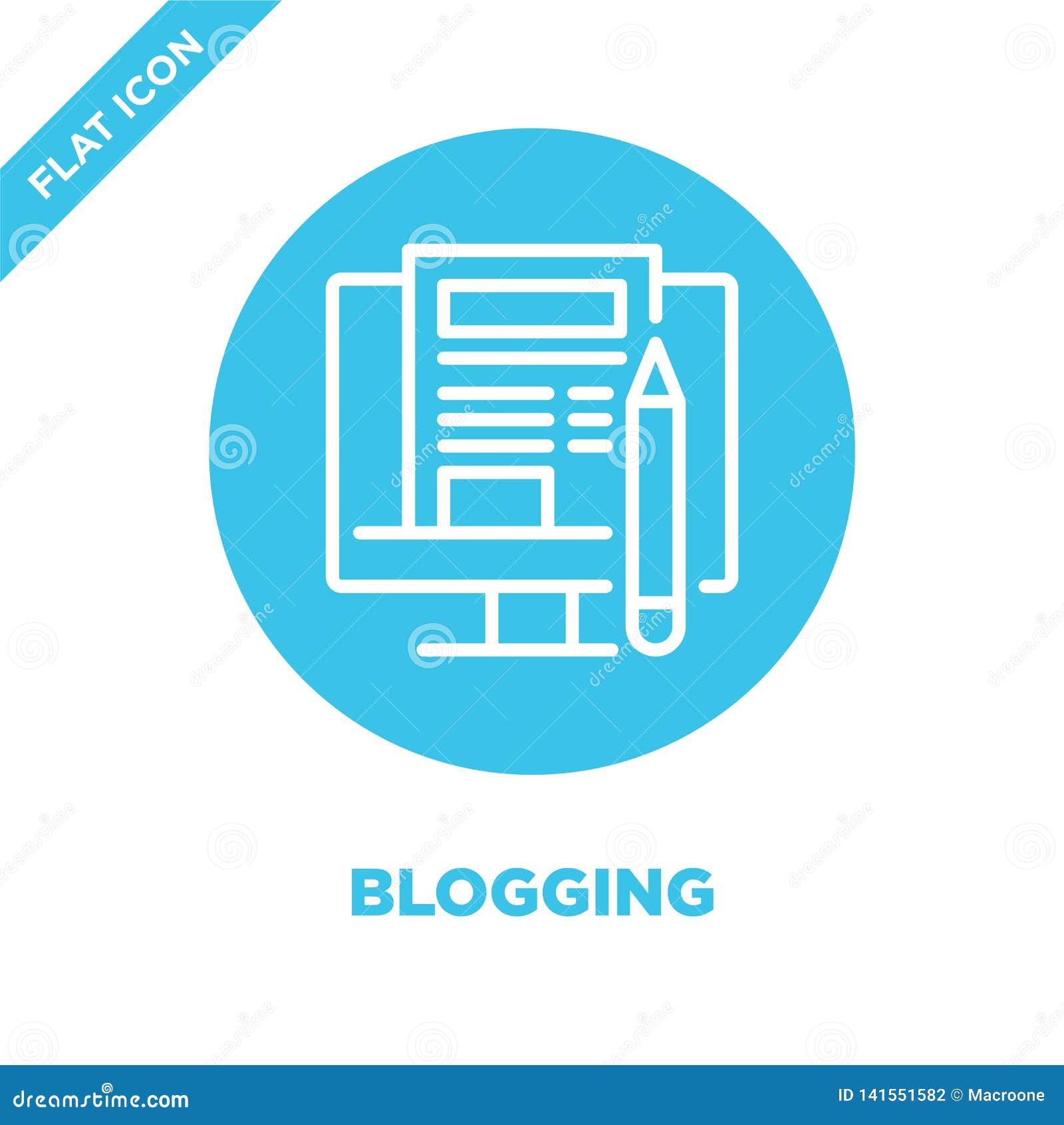 Blogging Icon Vector. Thin Line Blogging Outline Icon Vector ...