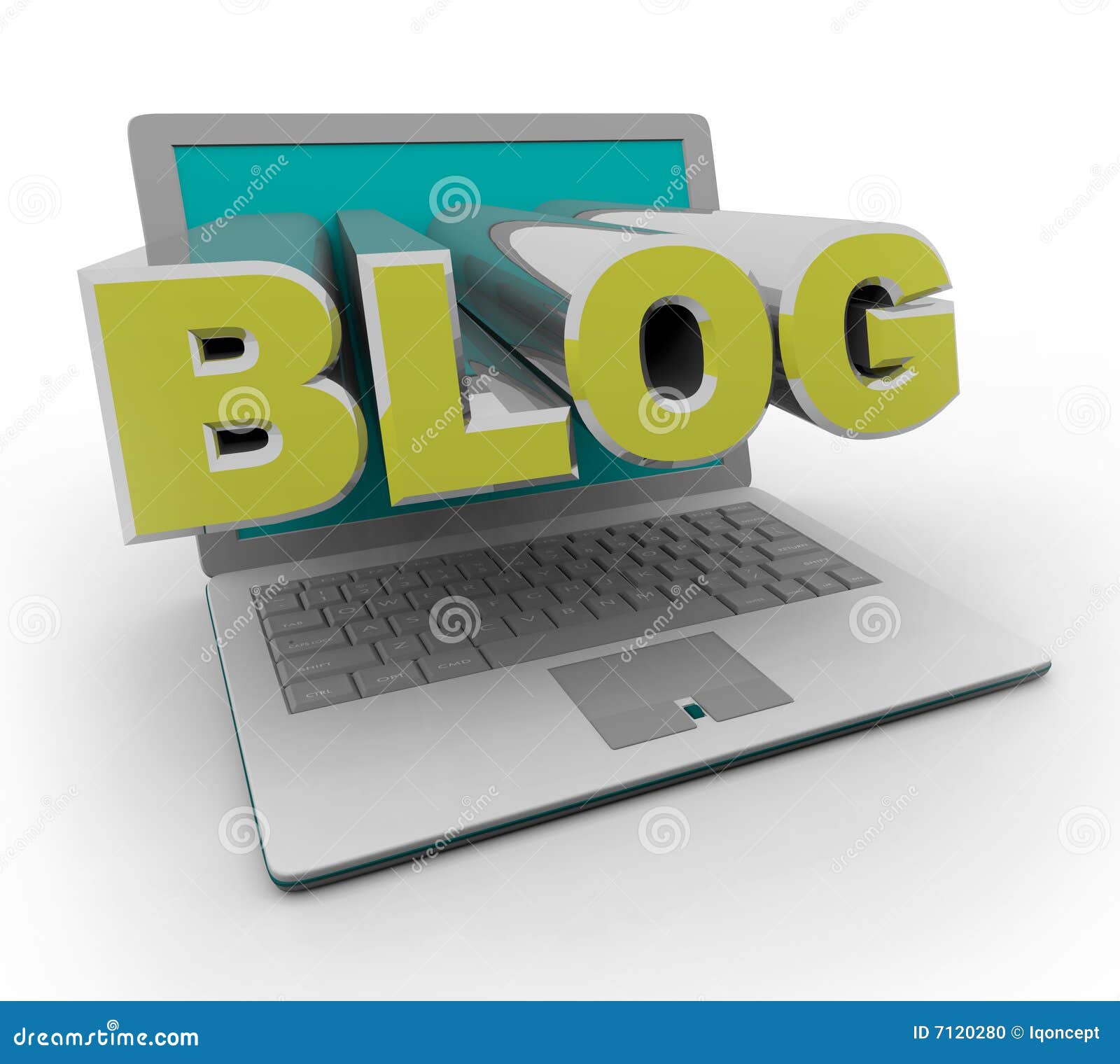 Blogging on a Laptop Computer Stock Illustration - Illustration of ...