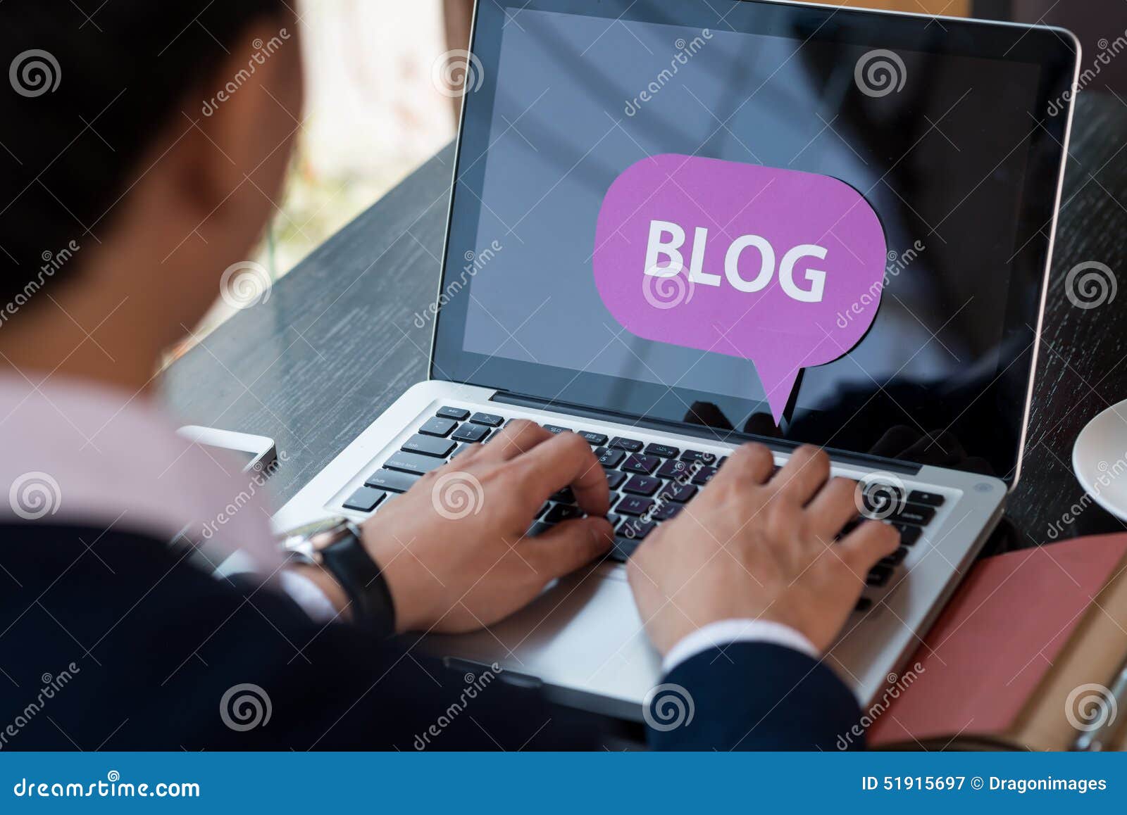 Blogging man stock image. Image of working, idea, leisure - 51915697