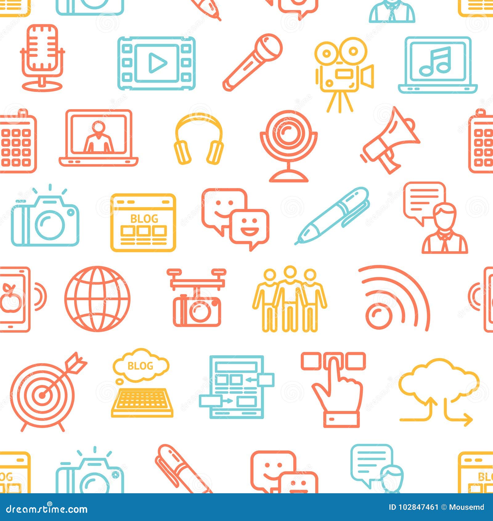 Blogging Pattern Background on a White. Vector Stock Vector ...