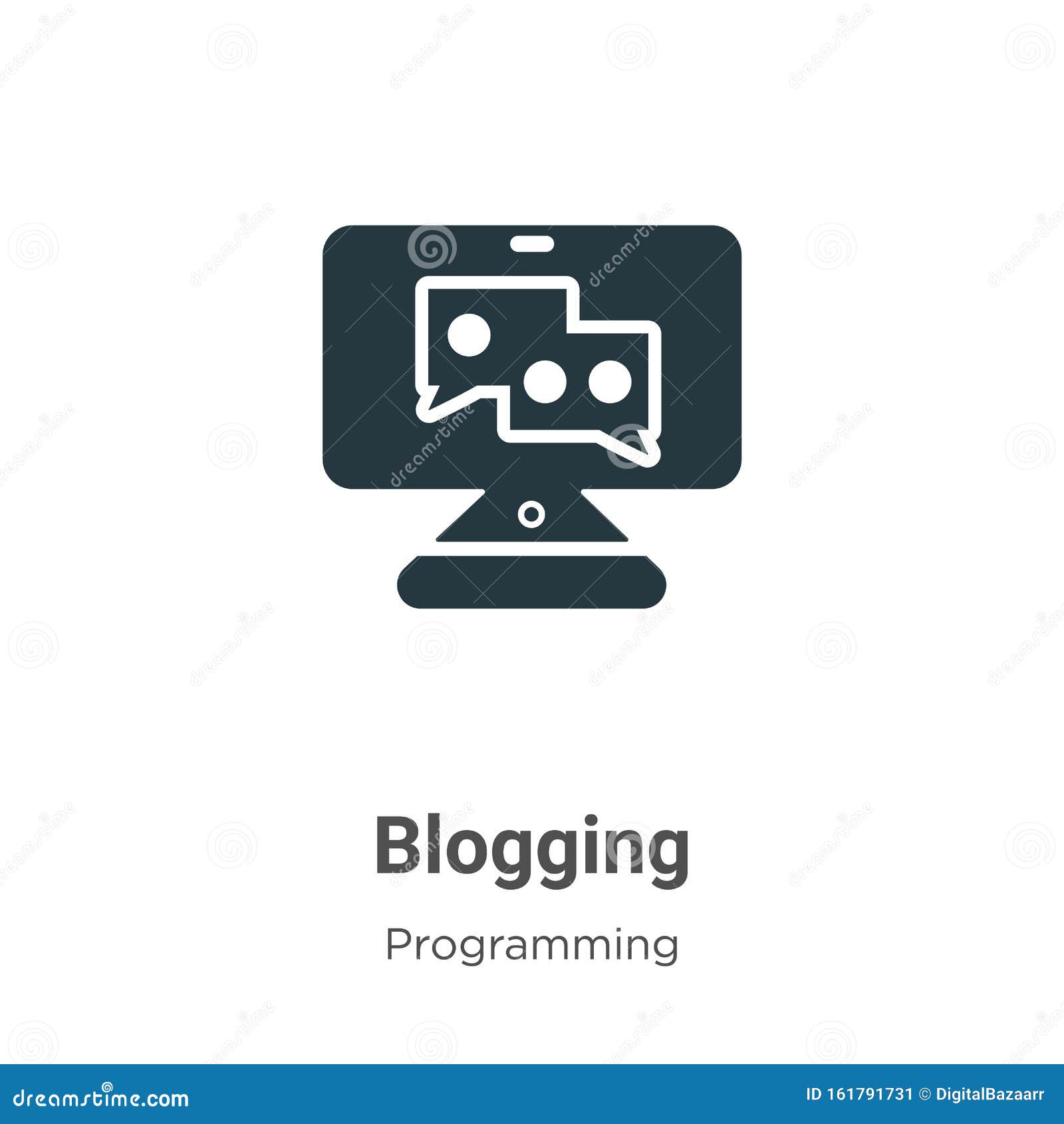 Blogging Vector Icon on White Background. Flat Vector Blogging Icon ...