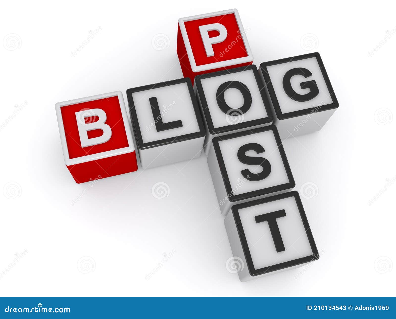 Blogue Post Word Block on White Ilustração Stock - Ilustração de branco ...