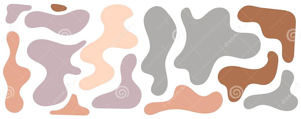 Bloho Color Irregular Blob, Set of Abstract Organic Shapes. Abstract Irregular Random Blobs ...