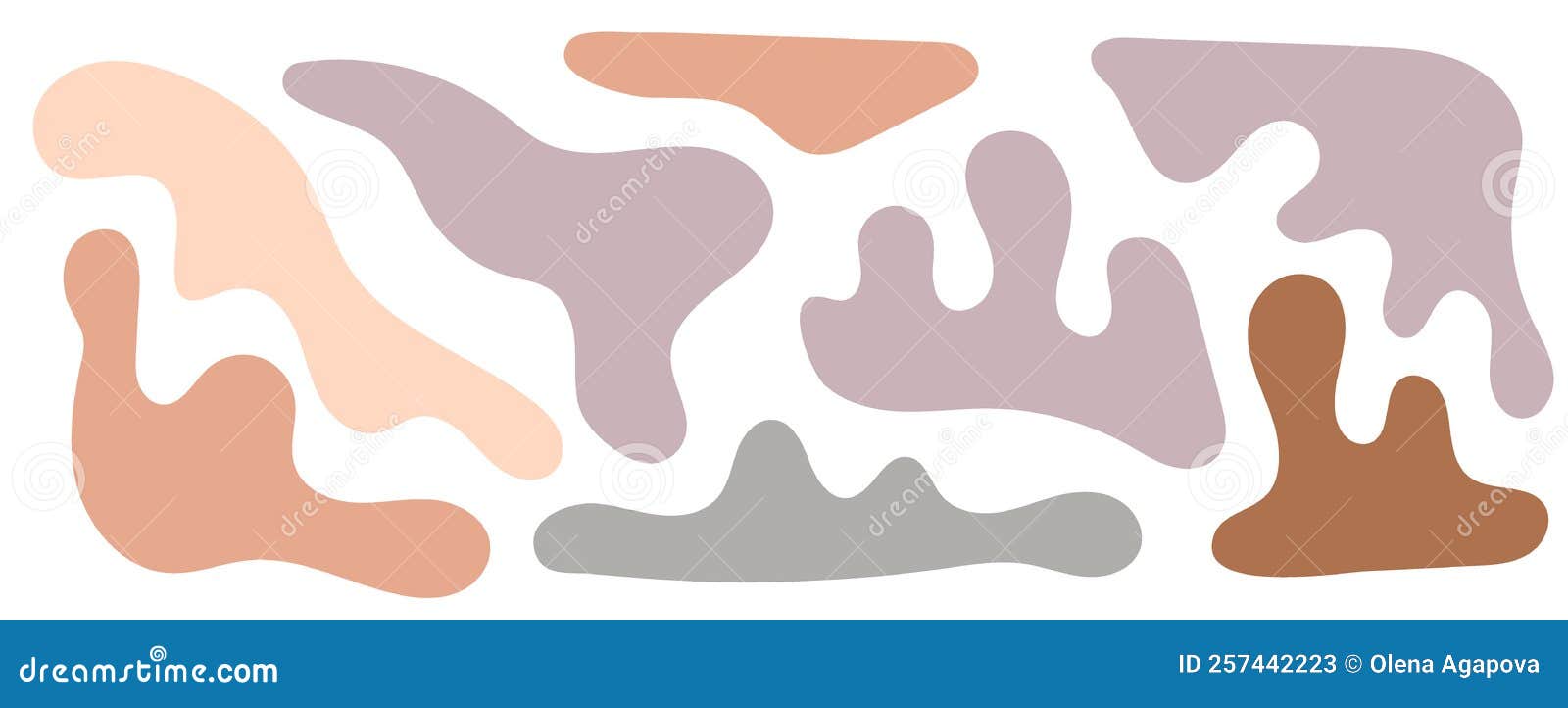 Bloho Color Irregular Blob, Set of Abstract Organic Shapes. Abstract Irregular Random Blobs ...