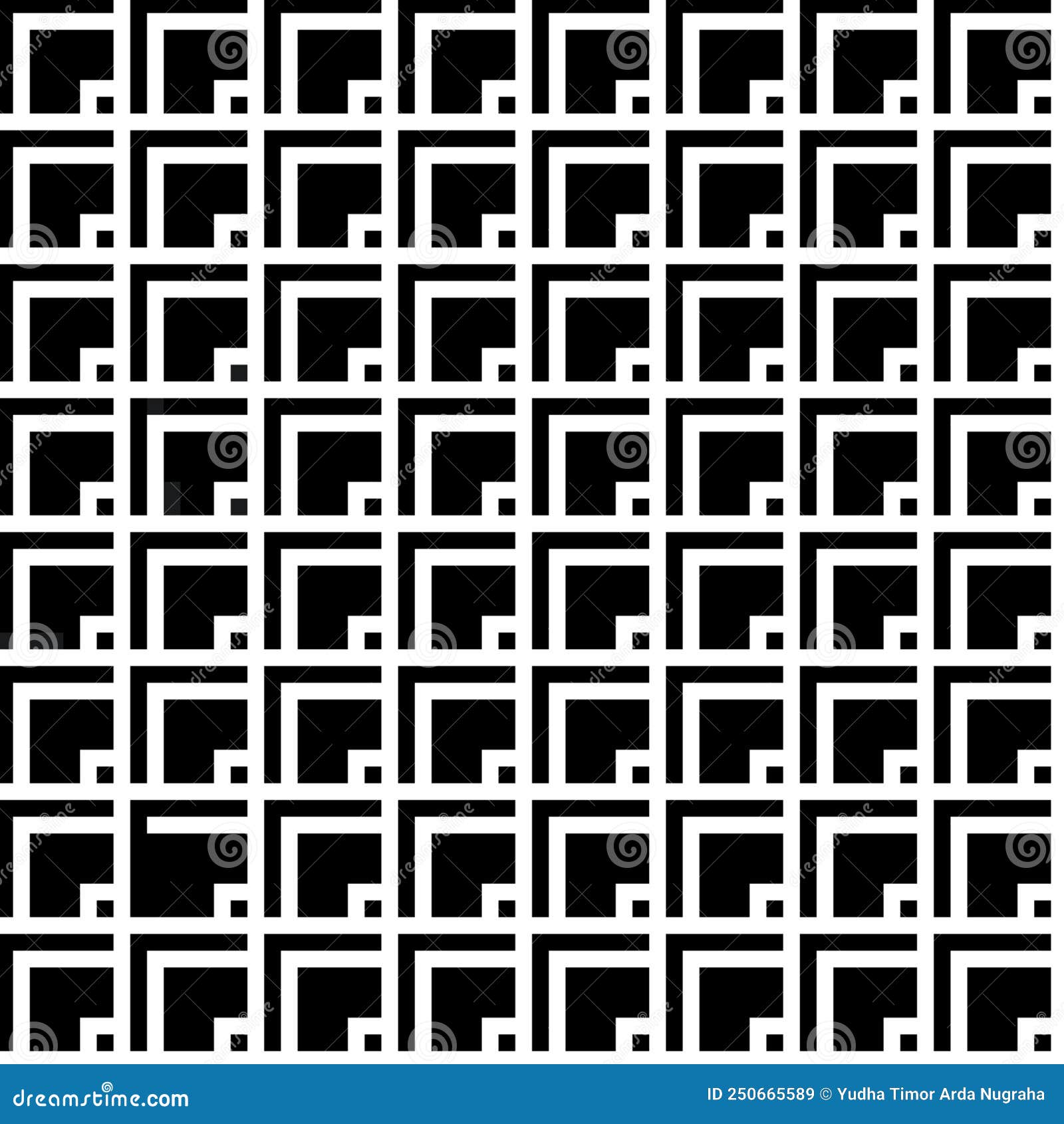 Blok Square Continuous Pattern Black and White Stock Illustration ...