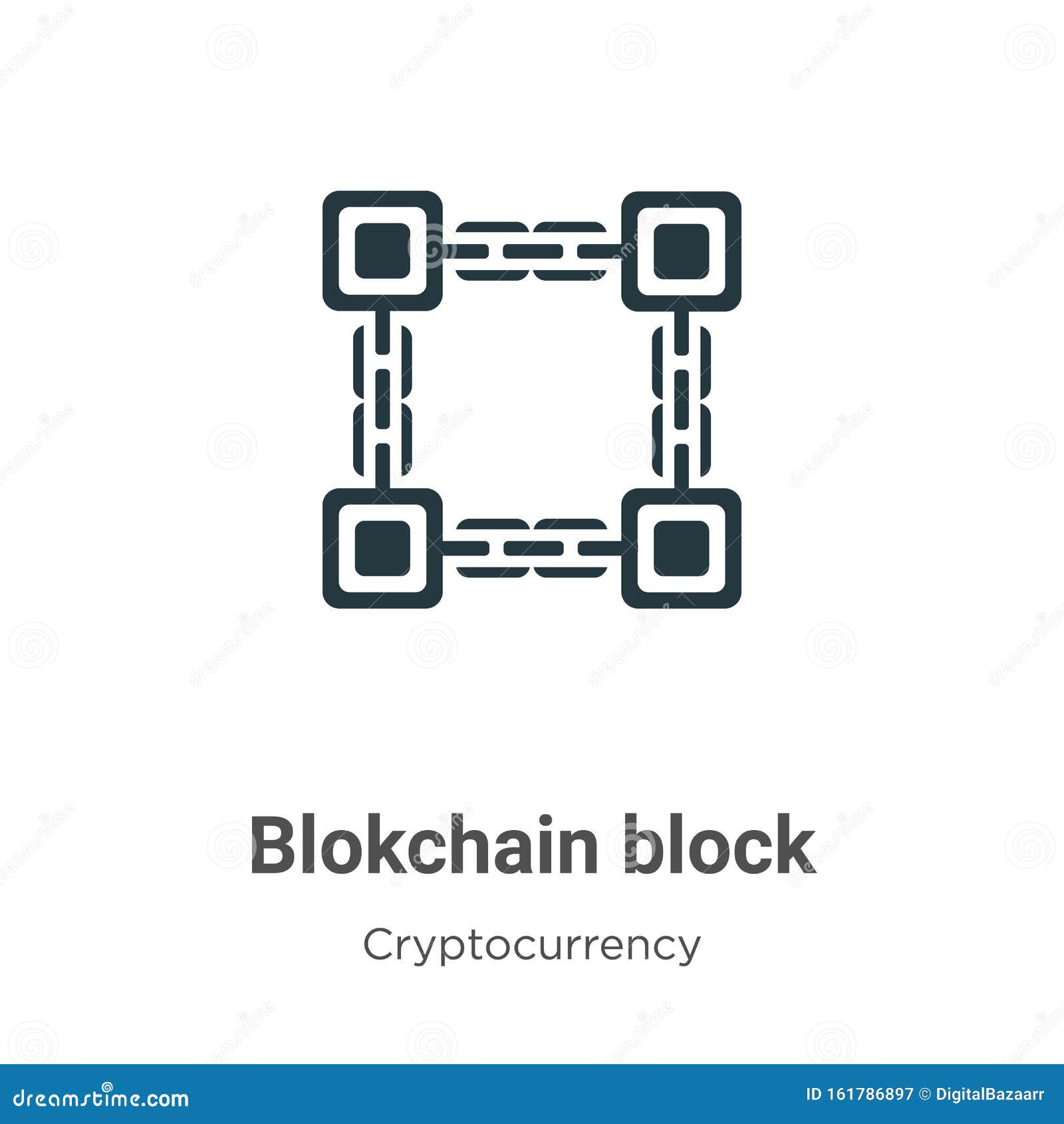 Blokchain Block Vector Icon On White Background. Flat Vector Blokchain ...