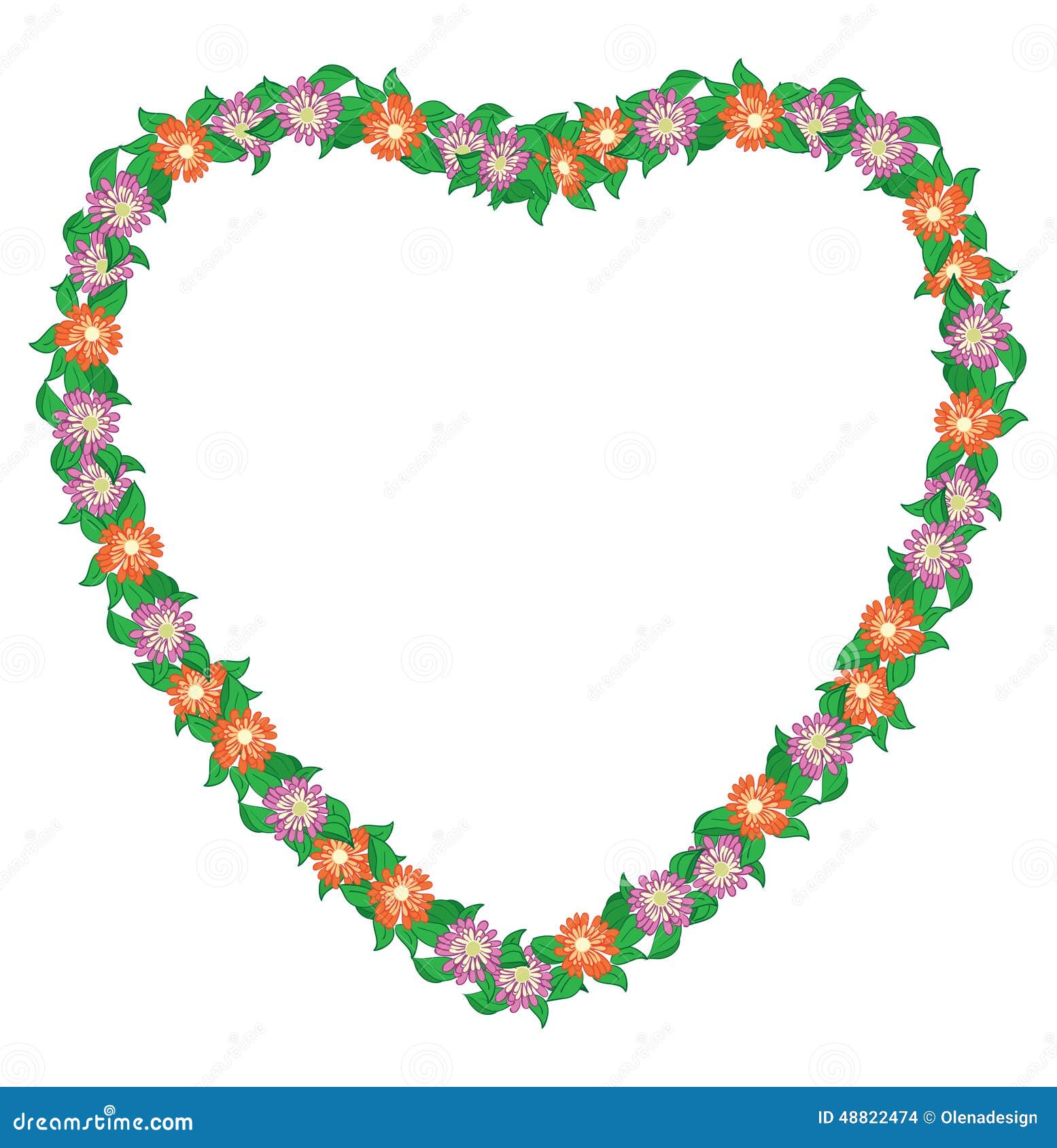 Blom- Hjärta Med Blommor - Ram Vektor Illustrationer - Illustration av ...