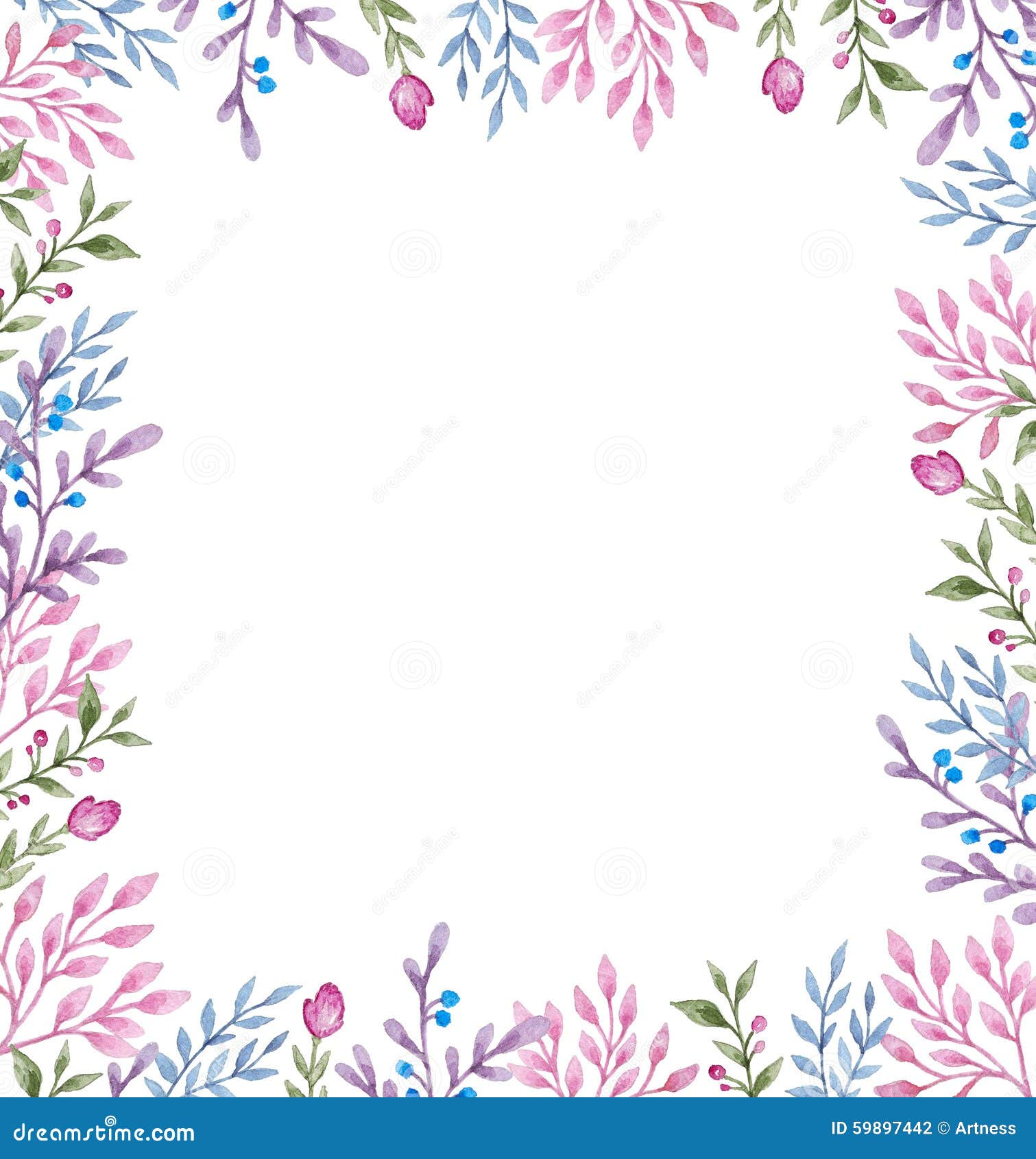 Blom- Ram Med Blommor Och Sidor Stock Illustrationer - Illustration av ...