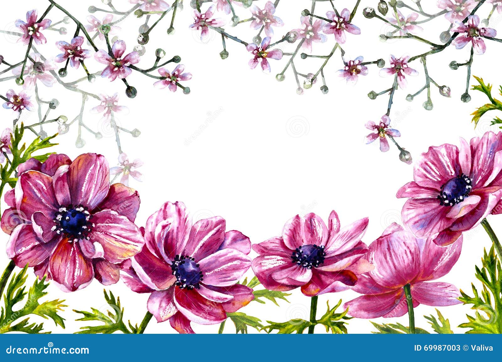 Blom- ram med rosa blommor stock illustrationer. Illustration av ...