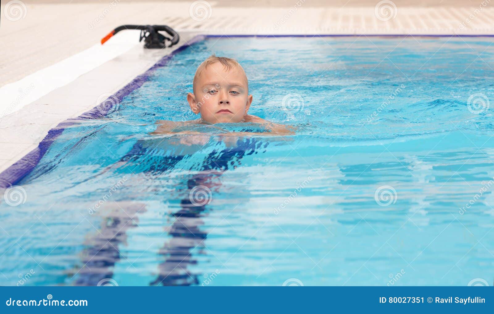 A Blond Boy Learning To Swim Stock Image - Image of sport, activity ...
