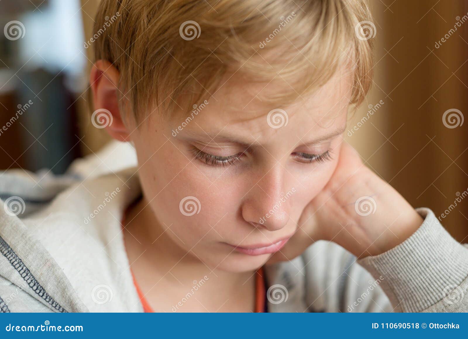 Portrait of a Frustrated Boy Stock Photo - Image of lessons, school ...