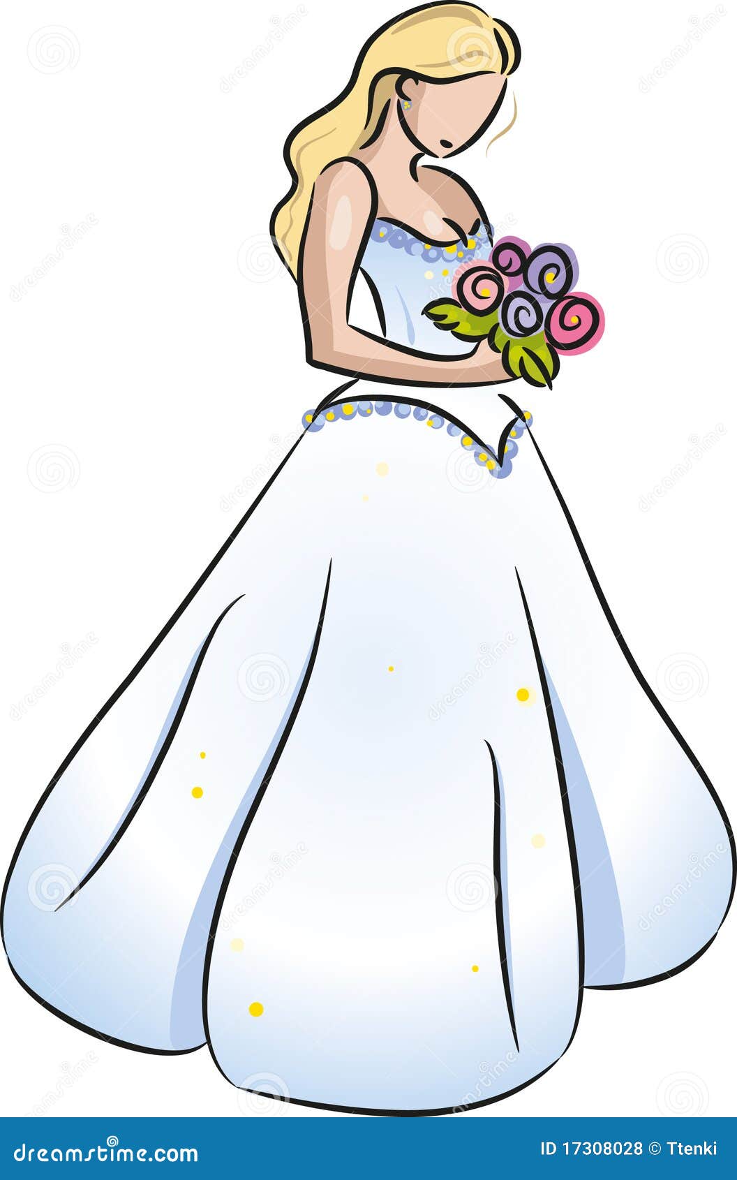 Blond brud vektor illustrationer. Illustration av feminitet - 17308028