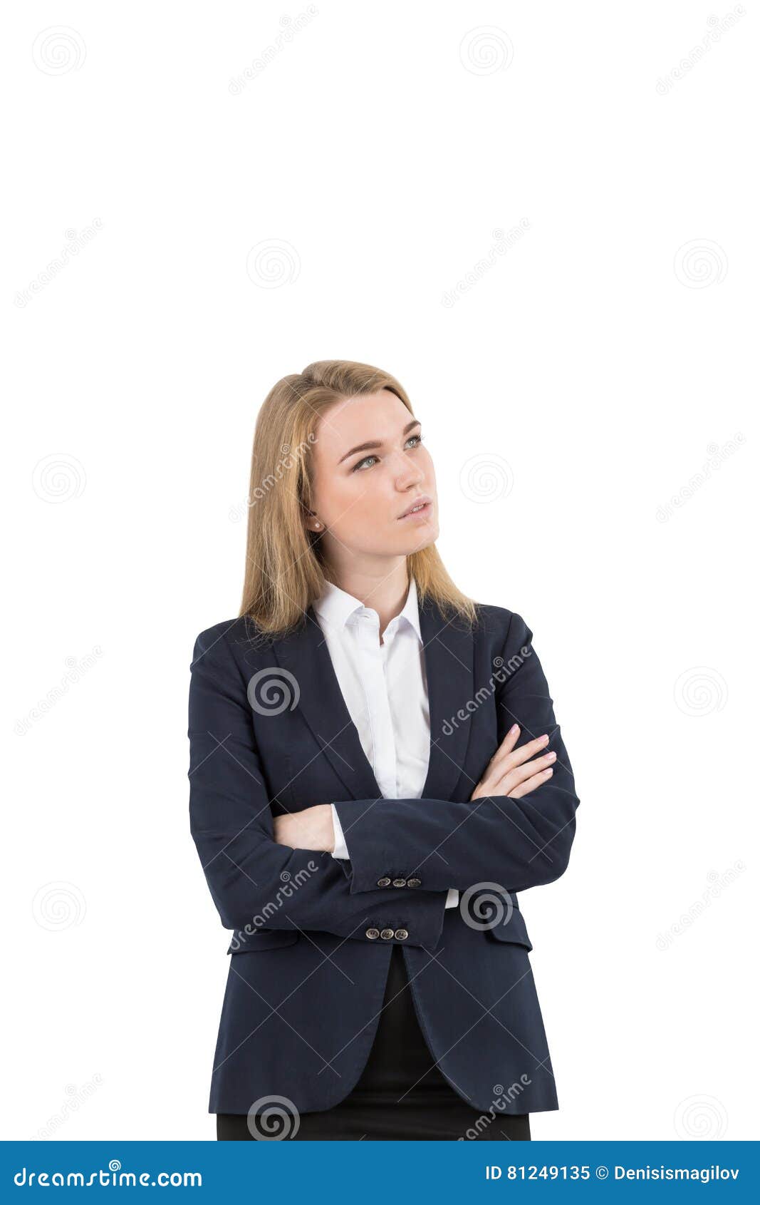 Blond Businesswoman With Crossed Arms Stock Image Image Of Folded