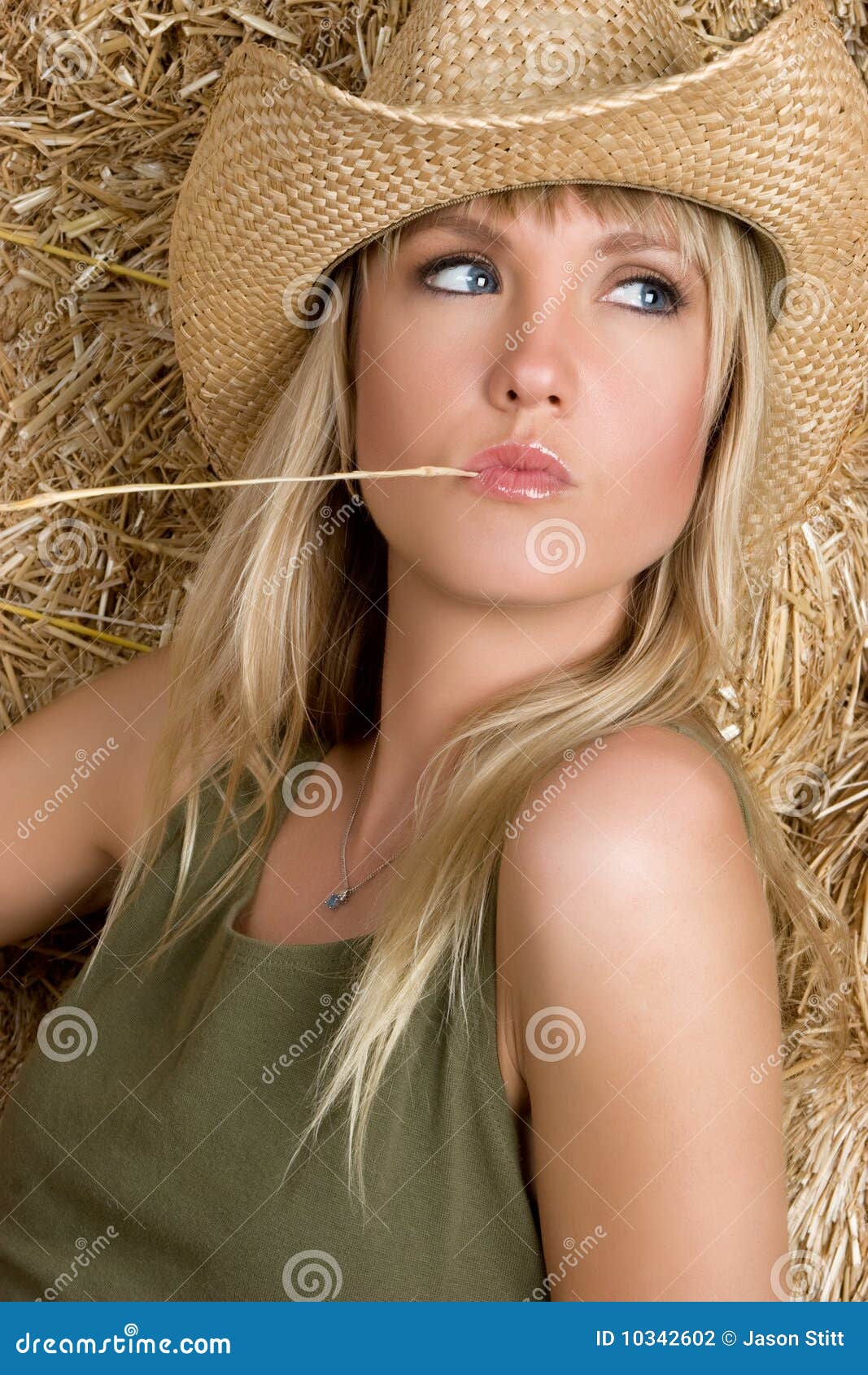 Blond Country Woman stock photo. Image of lips, blonde - 10342602