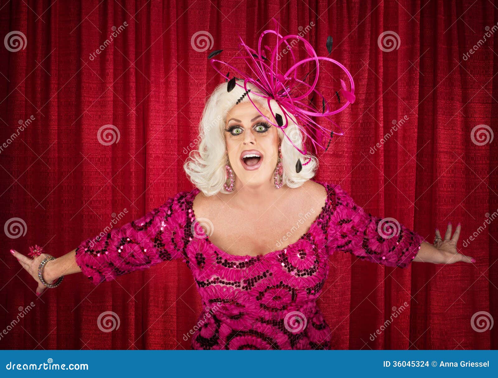 Blond Drag Queen Singing stock photo. Image of burlesque - 36045324
