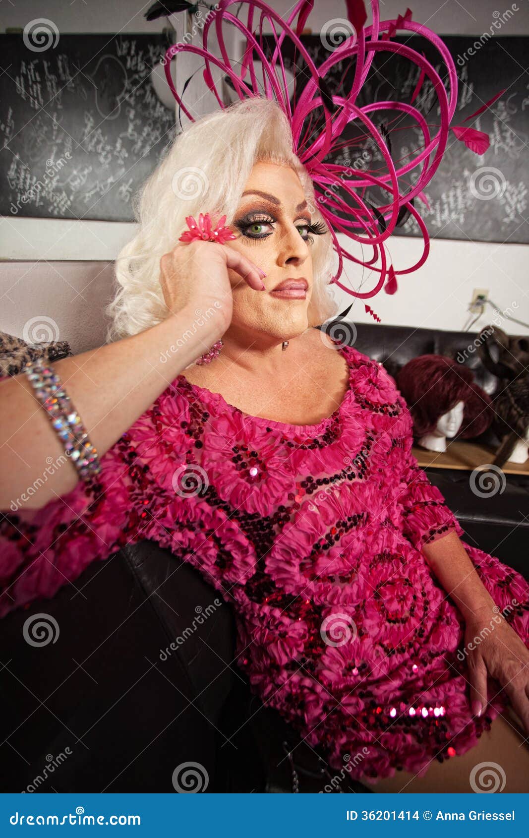 Blond Drag Queen Sitting stock photo. Image of beautiful - 36201414