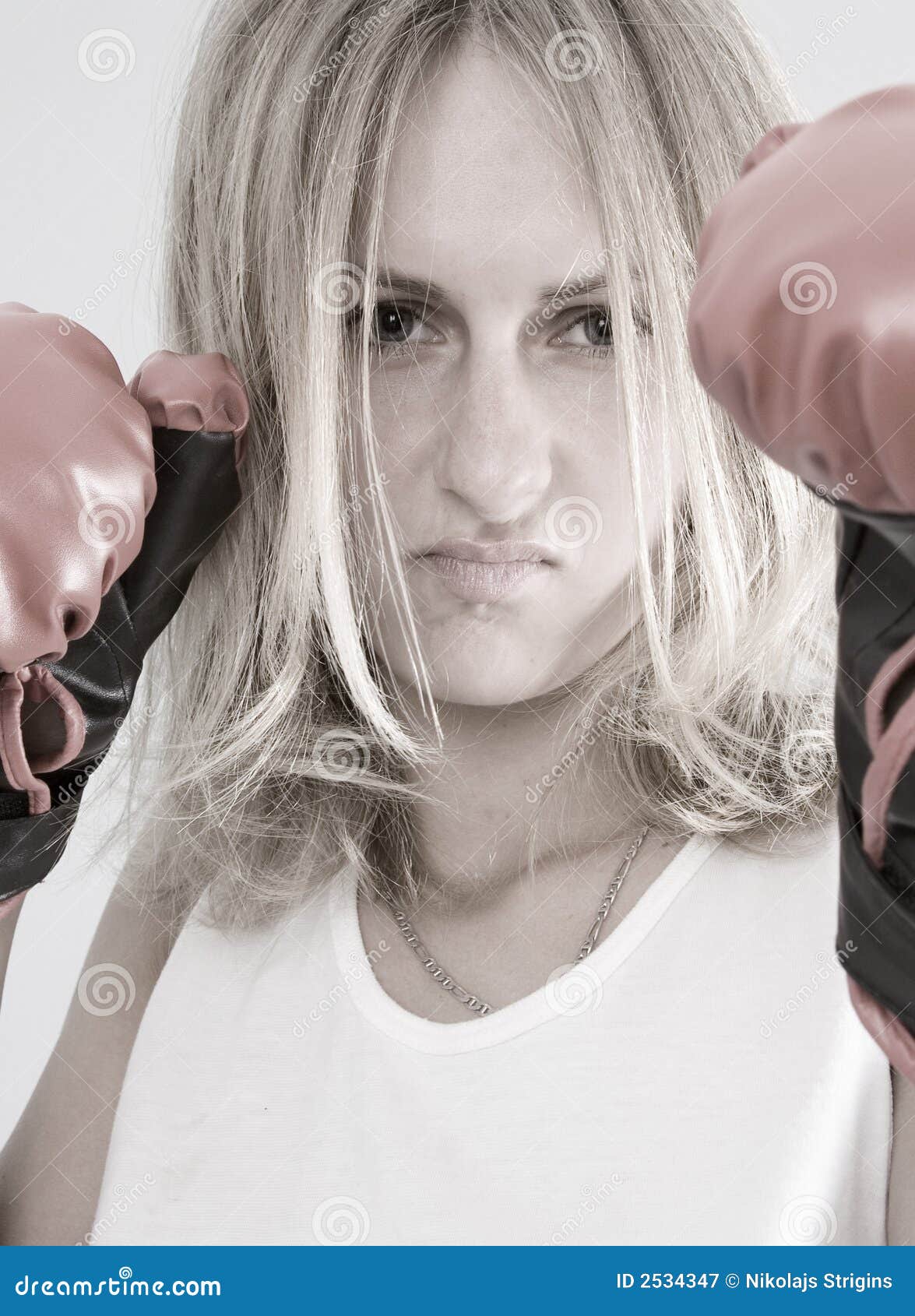 Blond female boxer stock image. Image of health, face - 2534347