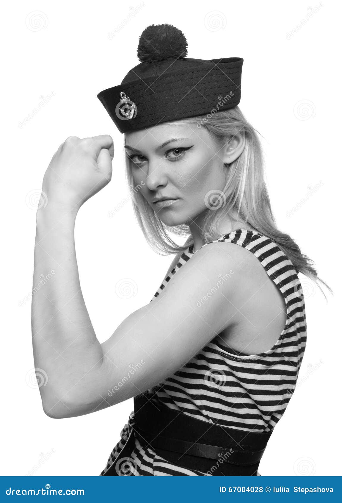 Blond Female Sailor Posing in Her Uniform Stock Photo - Image of model ...