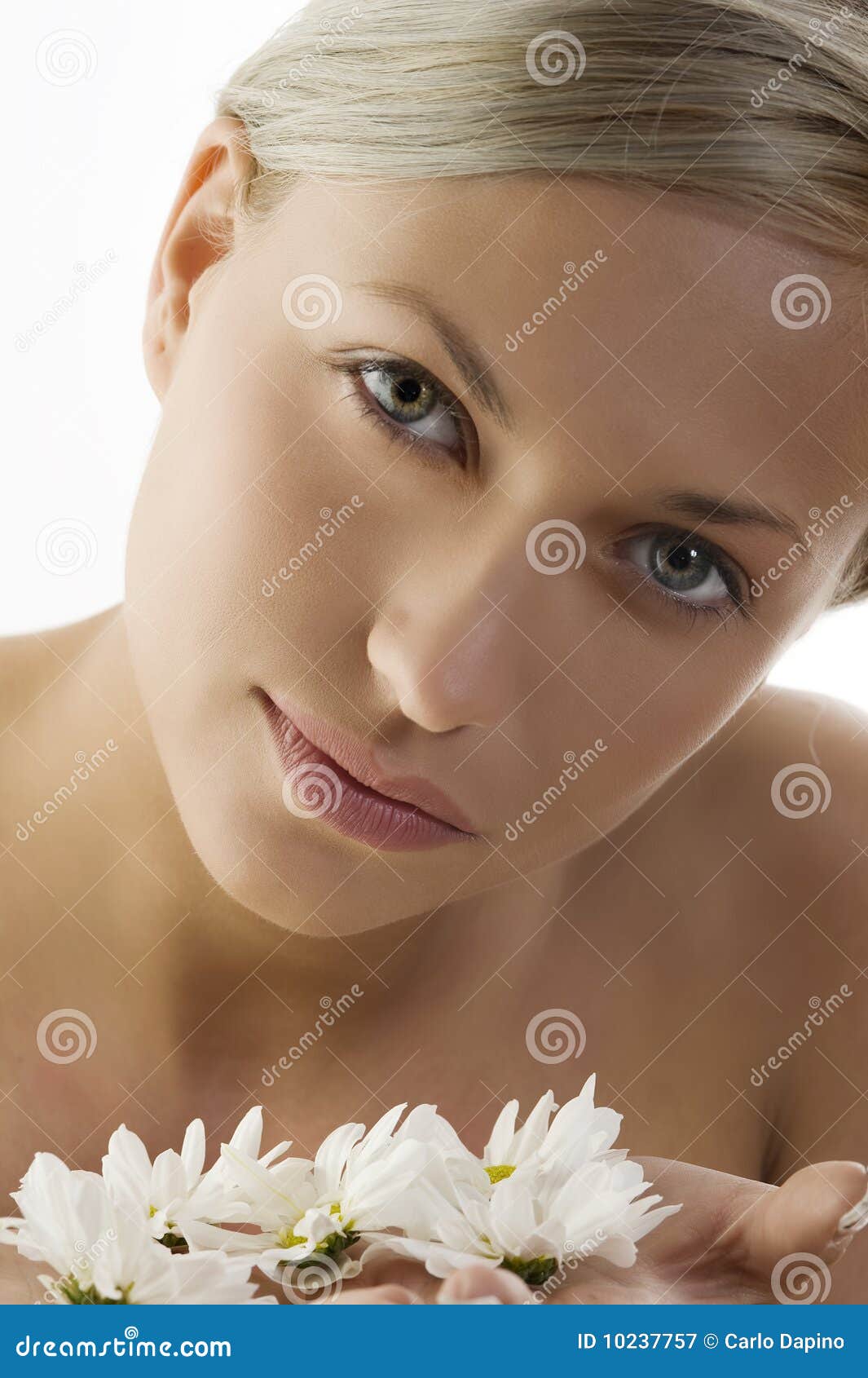 Blond with flower stock image. Image of lady, fashion - 10237757