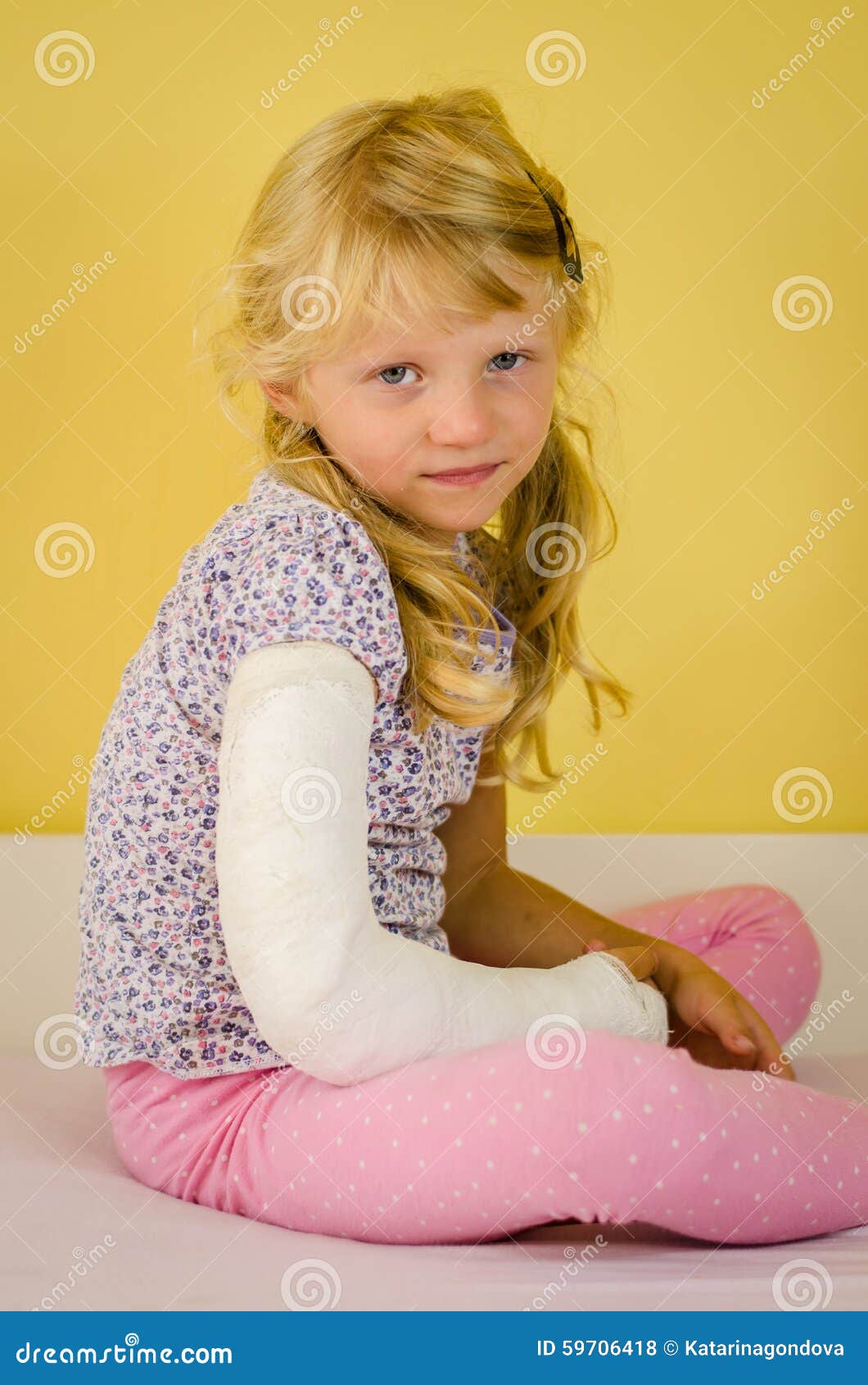 Blond Girl with Broken Hand Stock Photo - Image of pain, people: 59706418