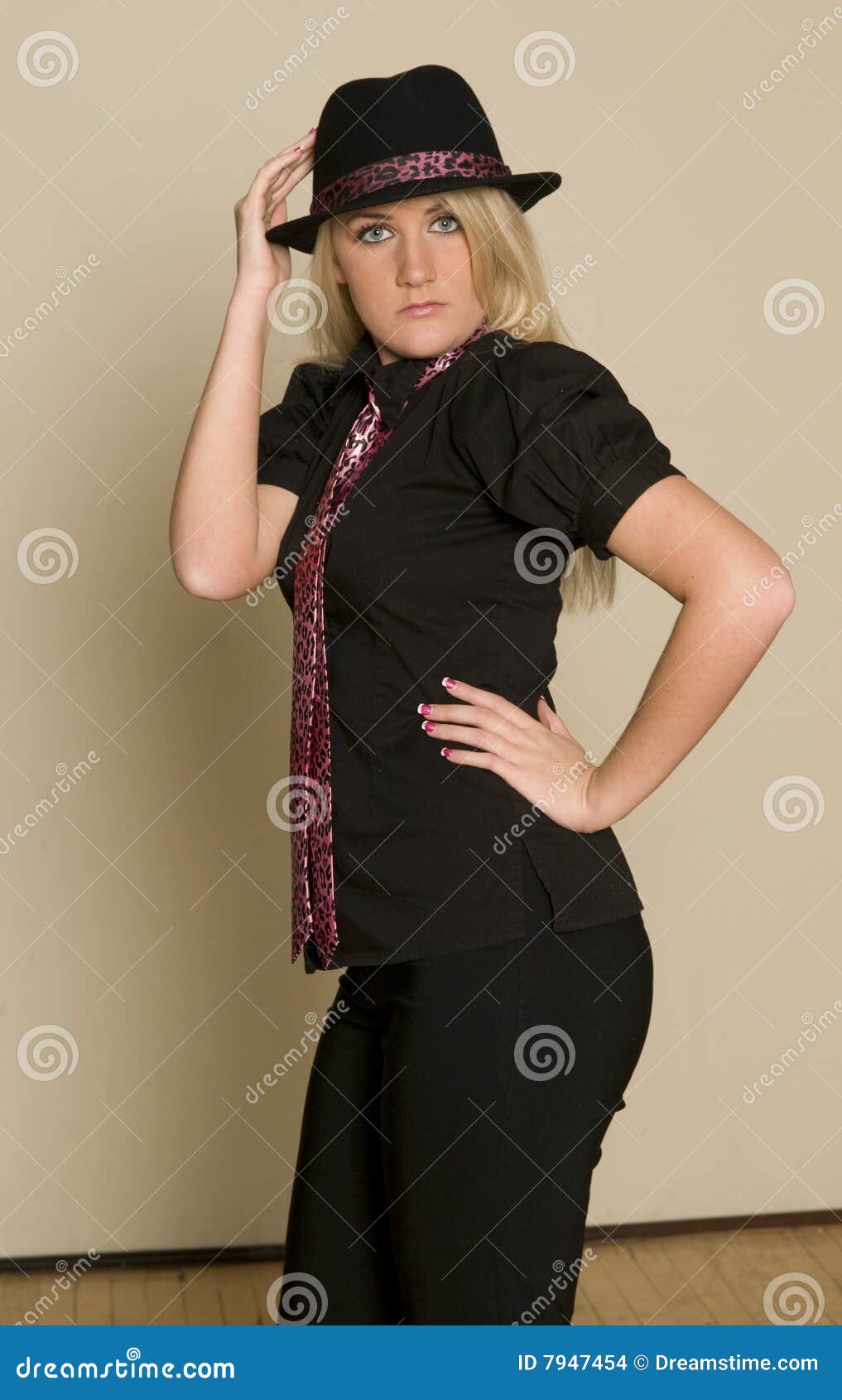 Blond Girl Dressed Like a Pimp Stock Photo - Image of cool, shirt: 7947454