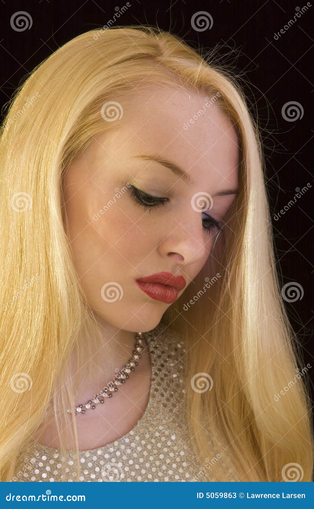 Blond Girl Headshot Morning Light from Left Stock Image - Image of ...