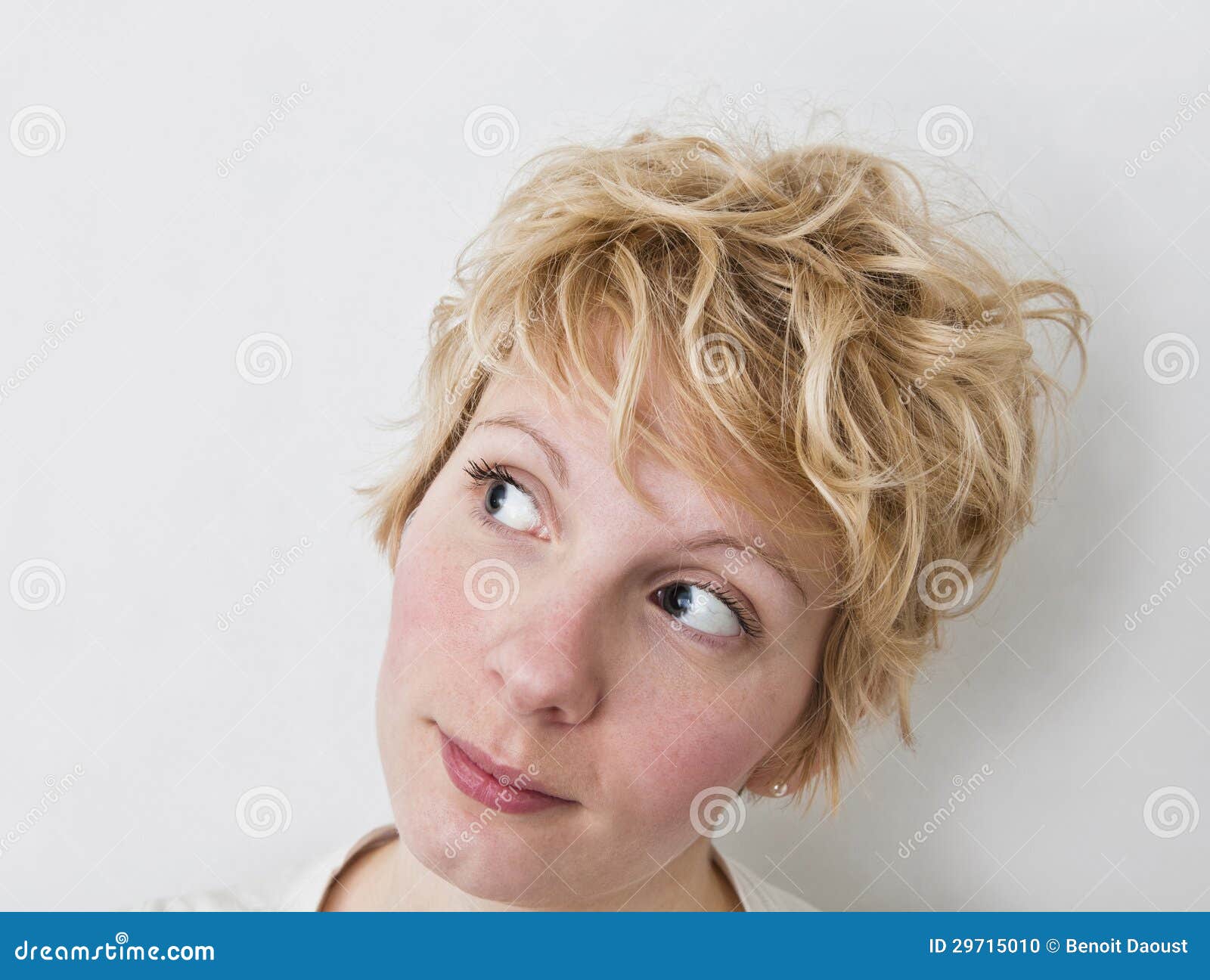 Blond Girl Looking Left Side Stock Photo - Image of hair, cute: 29715010