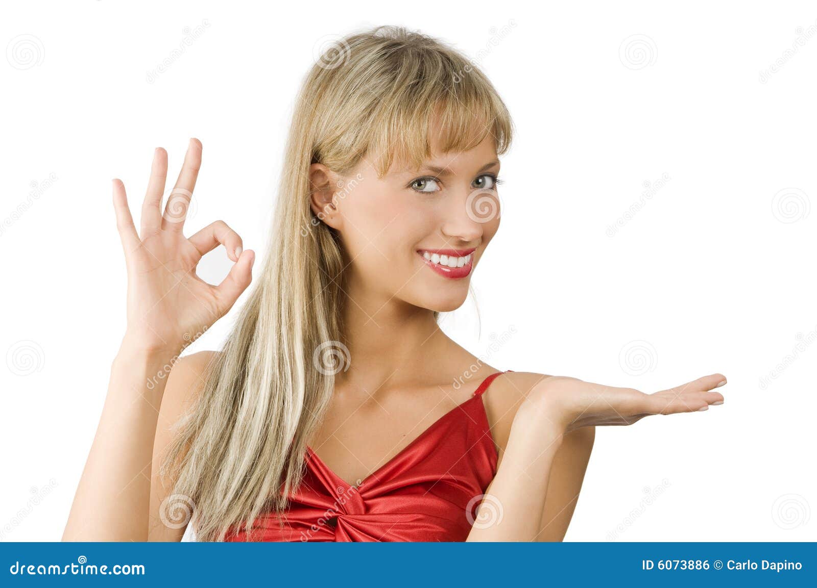 Blond girl presenter stock photo. Image of beauty, cute - 6073886