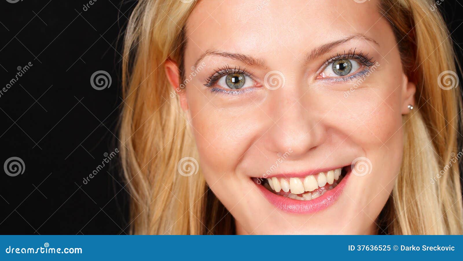 Blond girl smiling stock image. Image of glamour, studio - 37636525