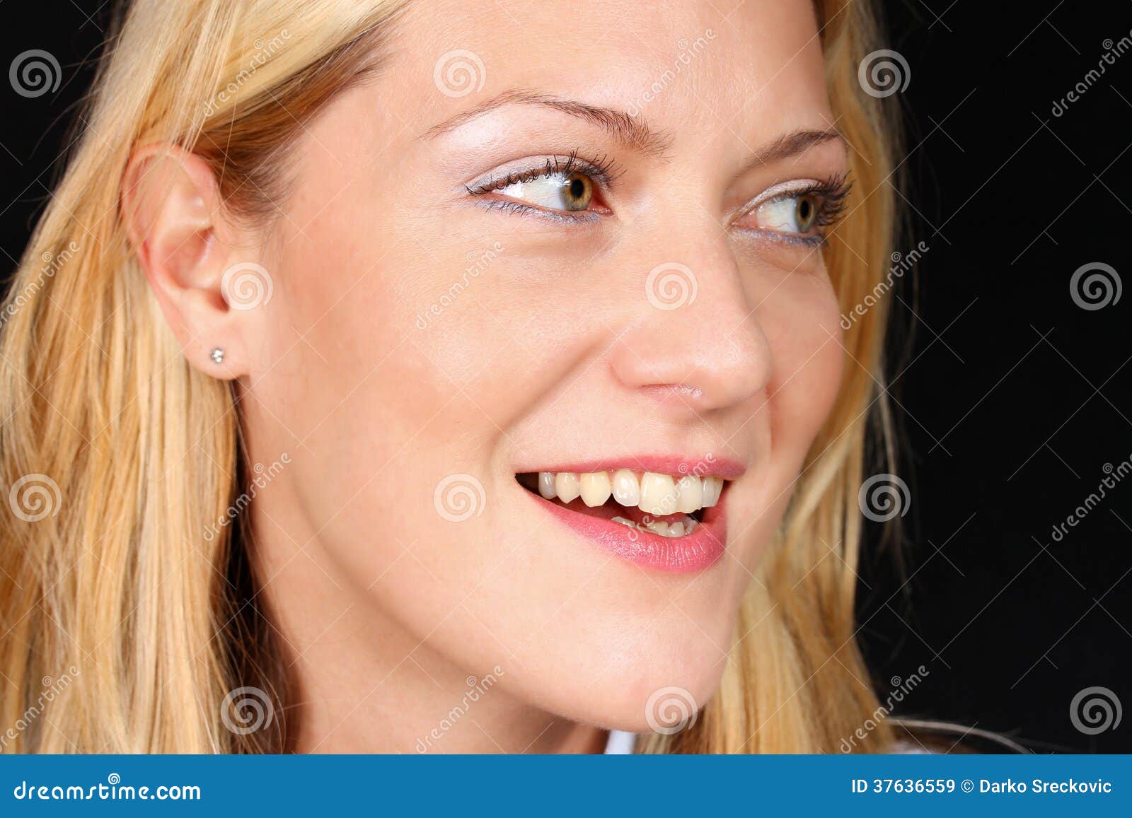 Blond girl smiling stock image. Image of attractive, girl - 37636559