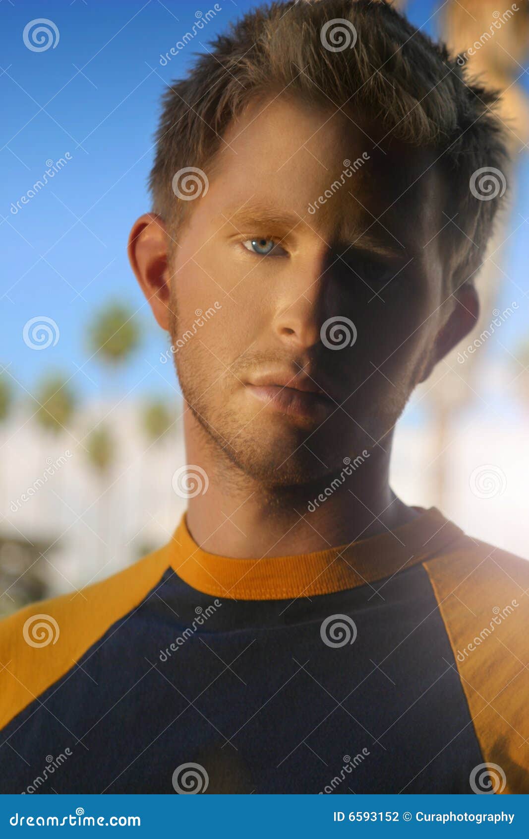 Blond guy staring at us stock photo. Image of young, cute - 6593152