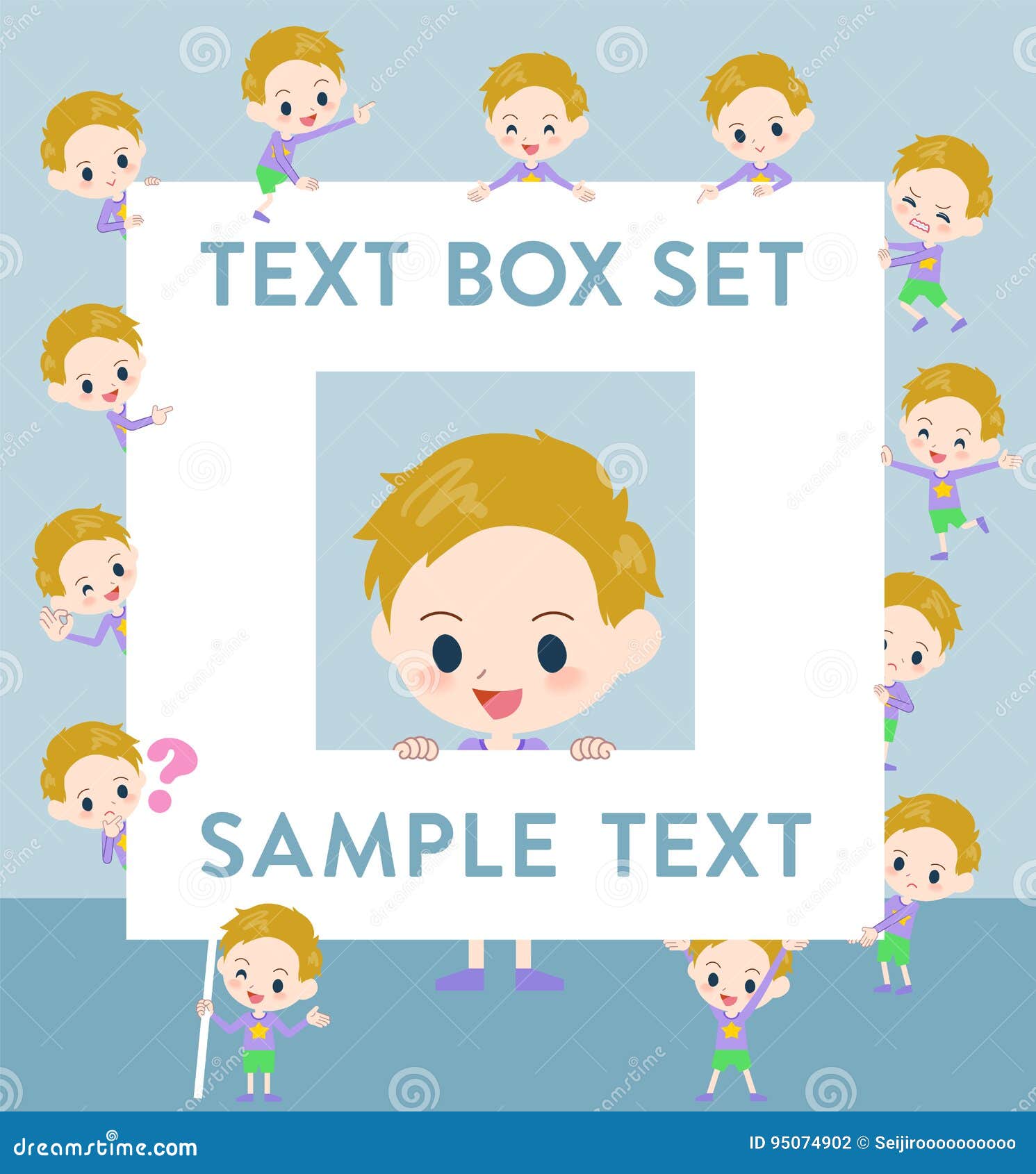 Blond hair boy text box stock vector. Illustration of school - 95074902