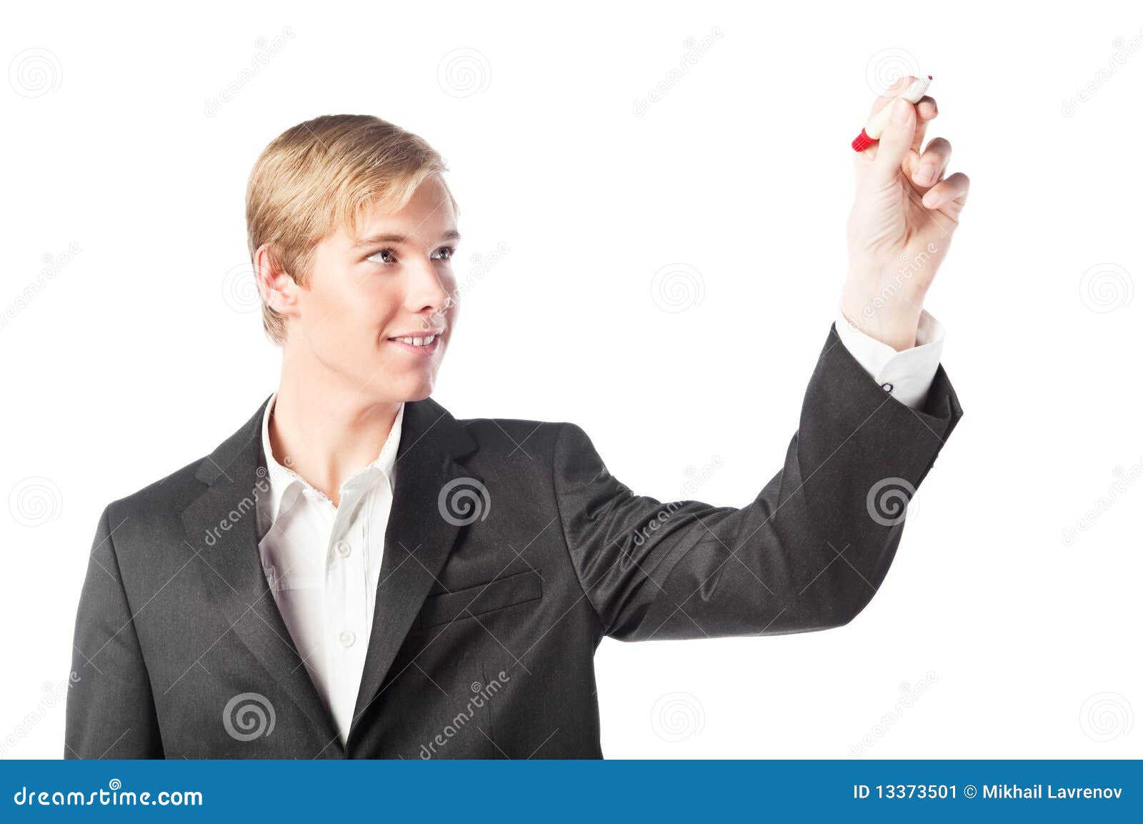 Handsome Guy Drawing His Dreams Stock Image | CartoonDealer.com #47993359
