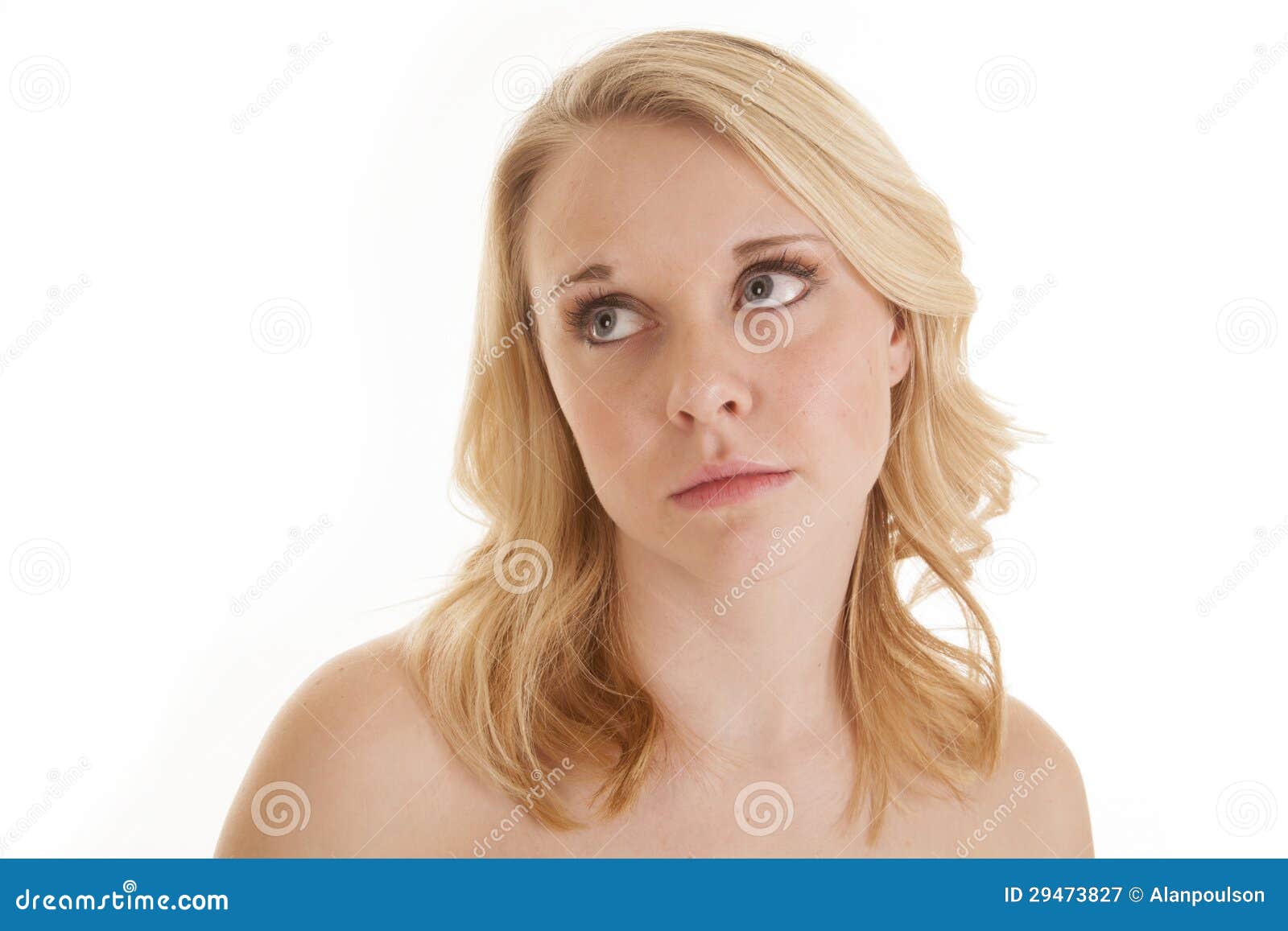 Blond Head Look Side Serious Stock Image - Image of business, lovely ...