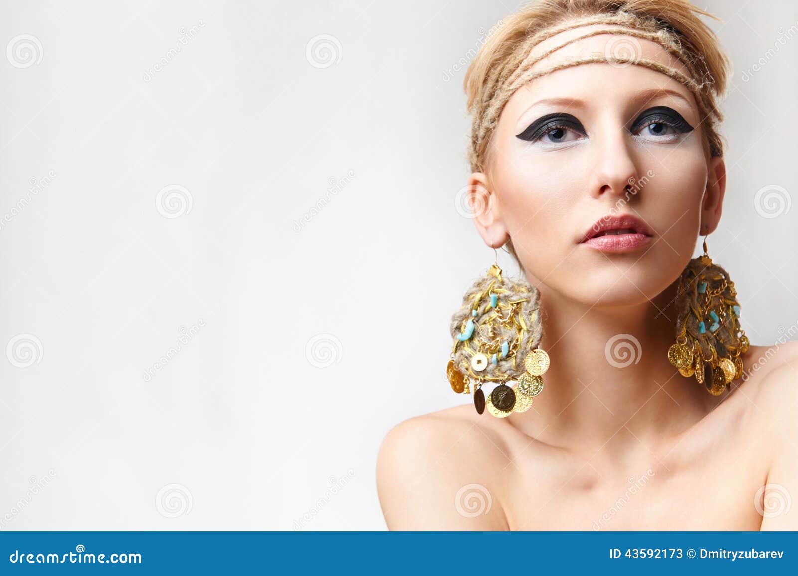 Blond Lady with Handmade Bijouterie Stock Image - Image of cute, hippie ...