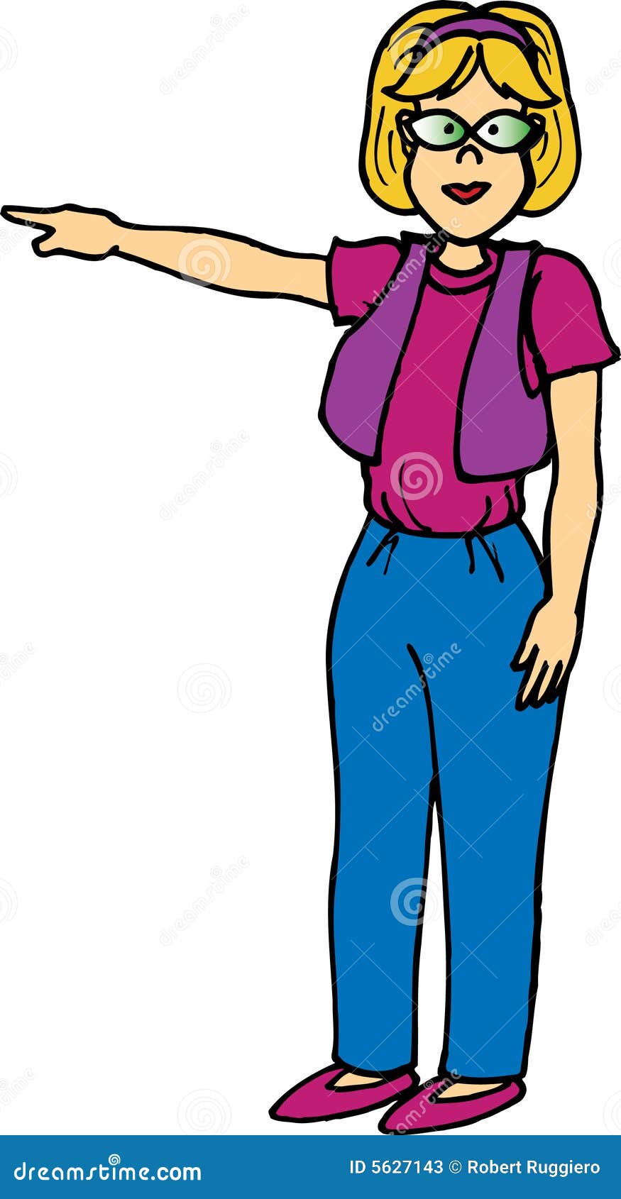 Blond lady pointing stock vector. Illustration of vector - 5627143