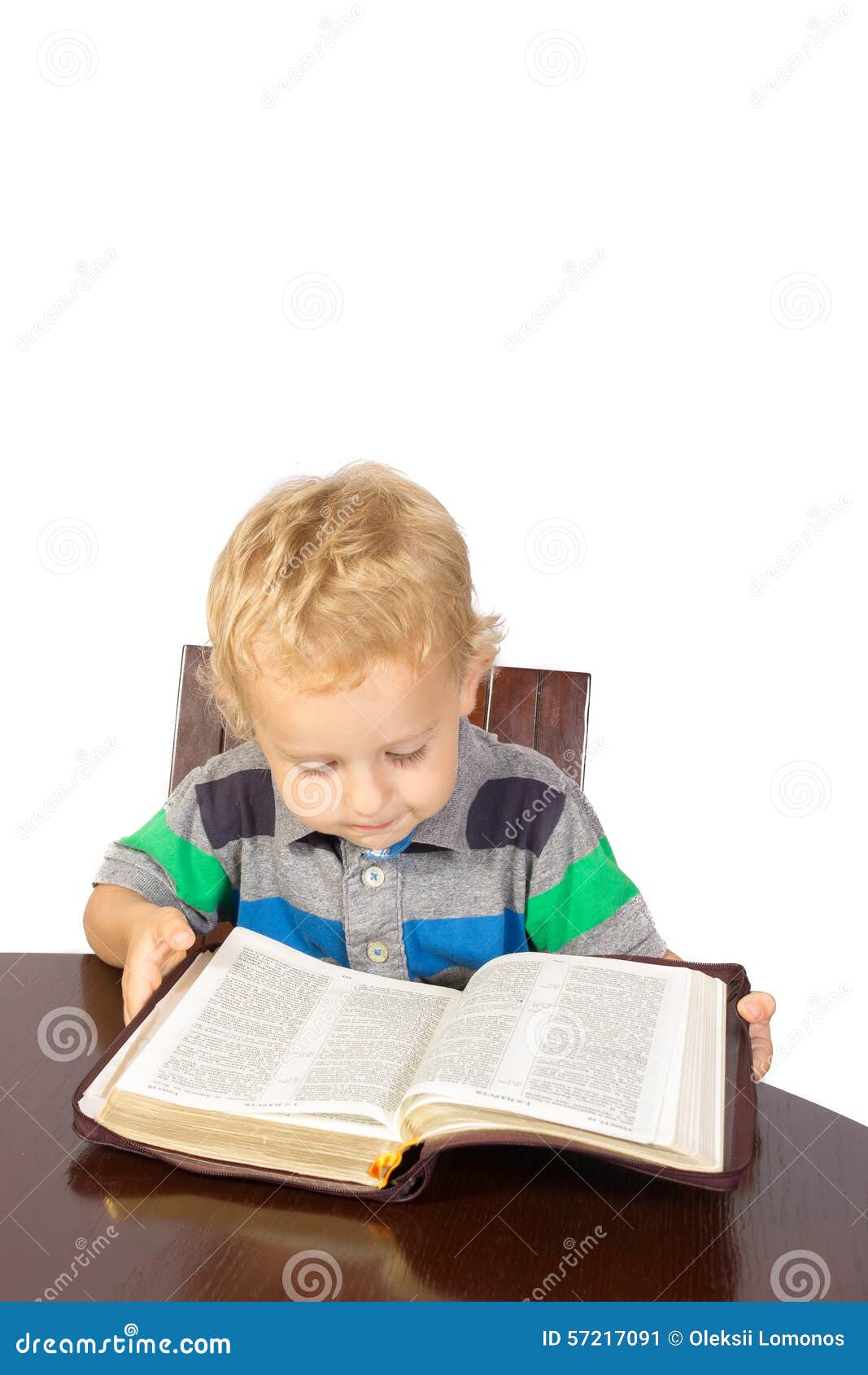 Blond Little Boy Reading the Bible Stock Image - Image of hands, blond ...