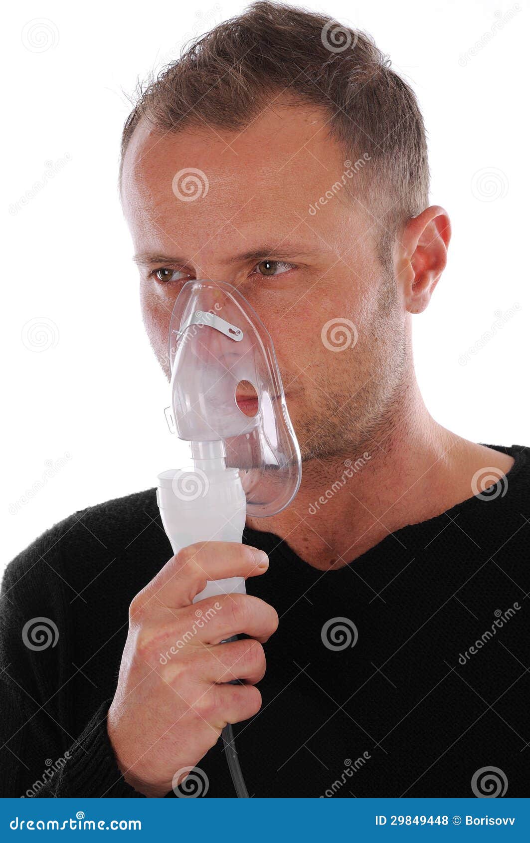 Blond Man Having Inhalation Home Stock Photos - Free & Royalty-Free ...