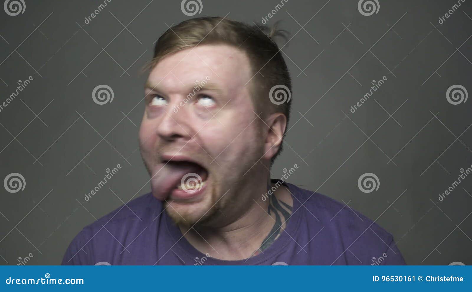 Blond man shaking tongue stock video. Video of people - 96530161