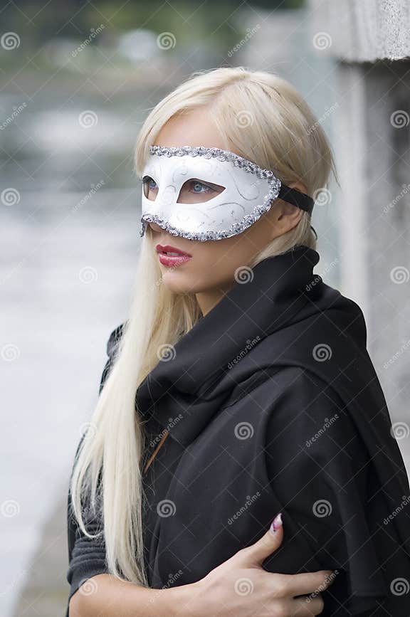 Blond with mask stock photo. Image of mask, girl, glamor - 7641140