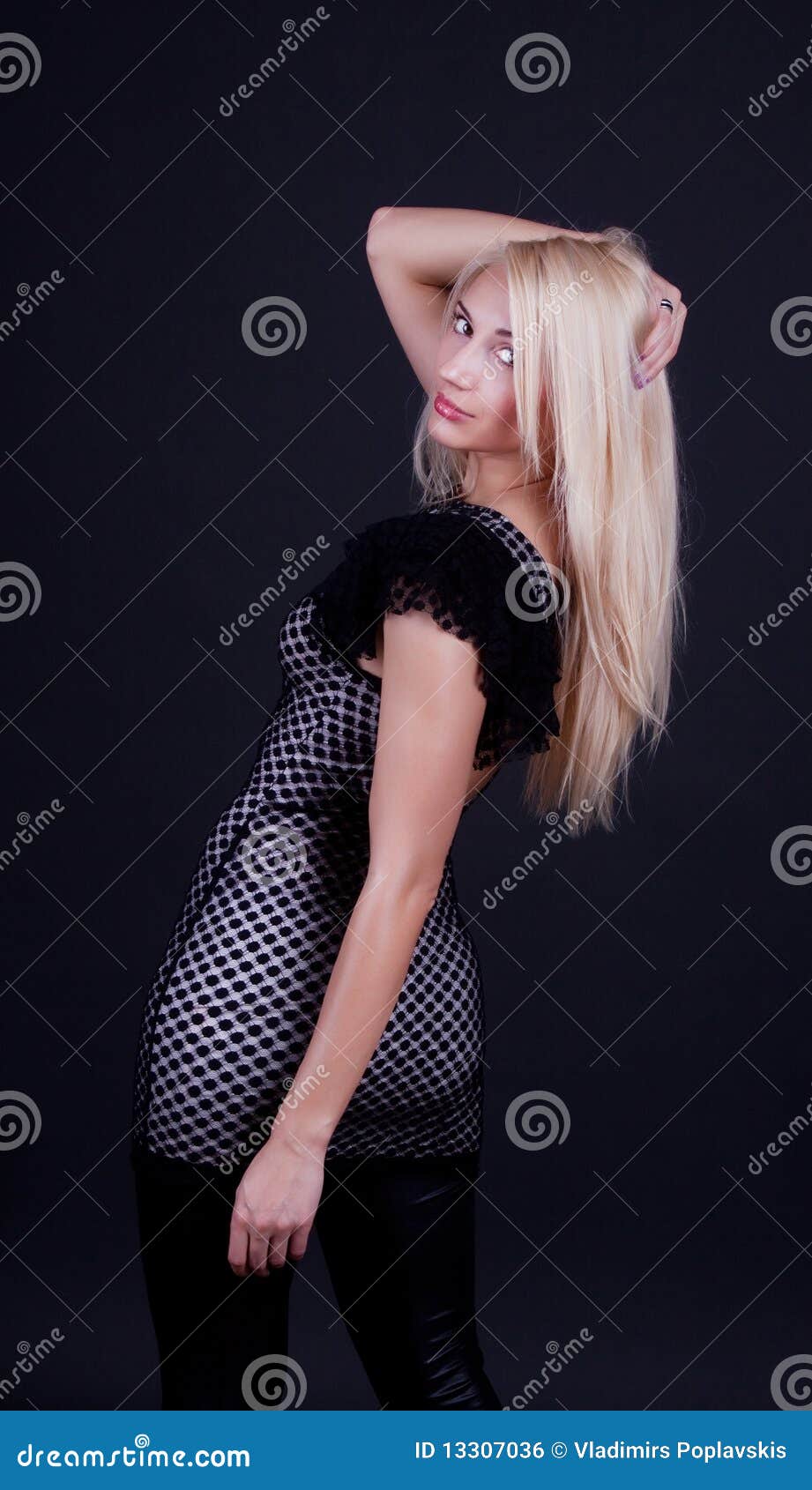 Blond model from behind stock photo. Image of disco, girls - 13307036