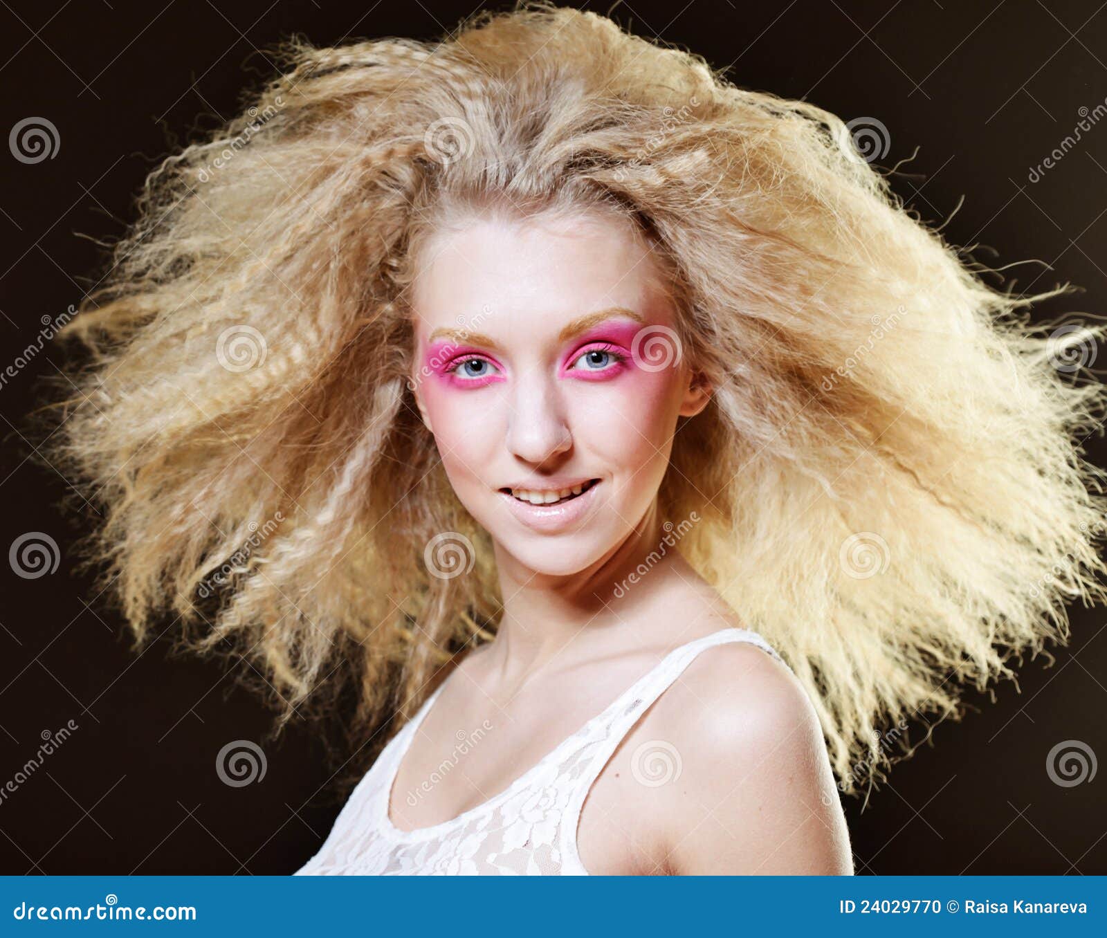 Blond with pink make up stock photo. Image of portrait - 24029770