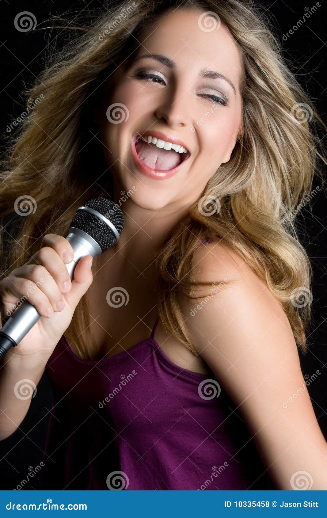 Blond Singer stock photo. Image of teen, blond, happy - 10335458
